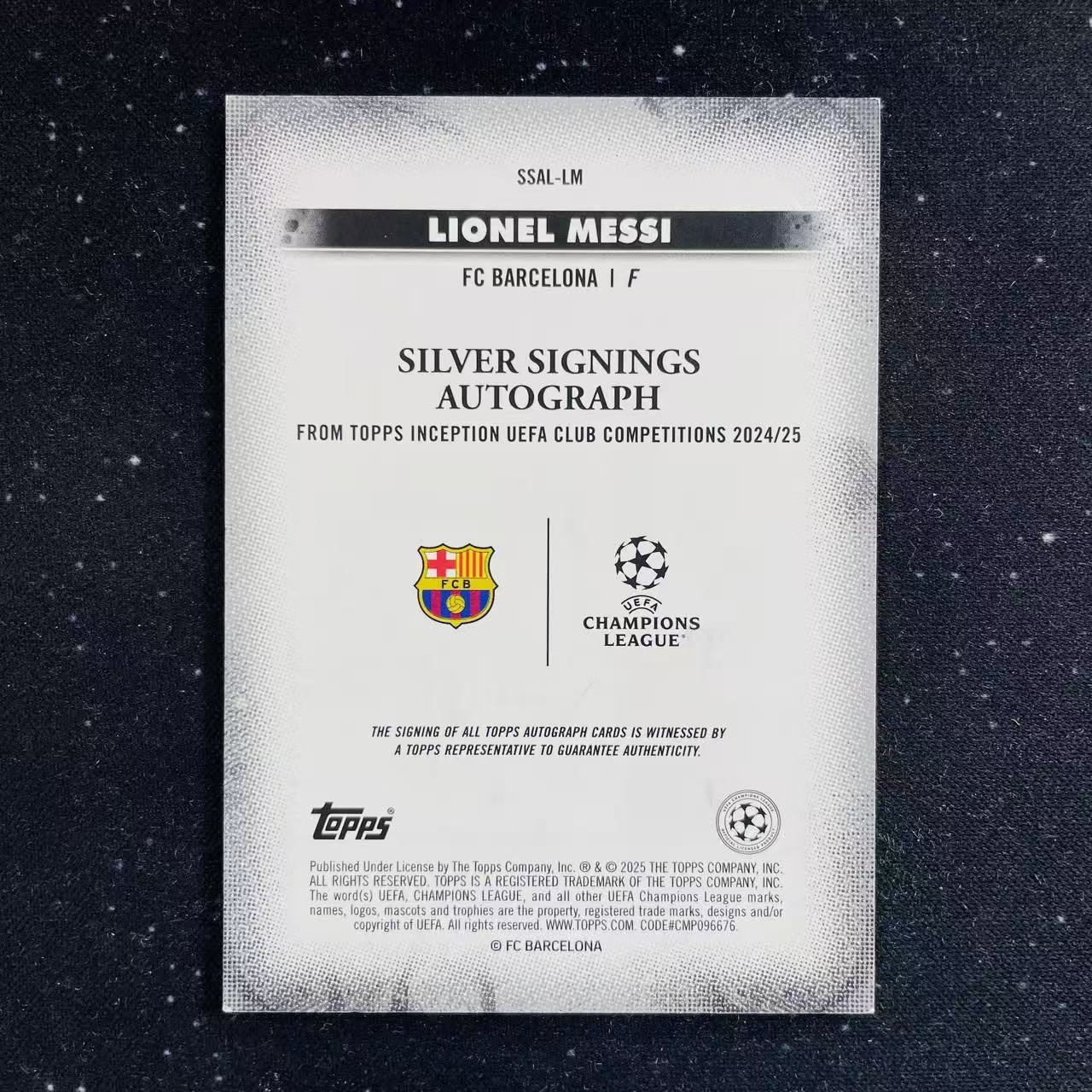 2024-25 Topps Inception Lionel Messi 欧冠 盗梦空间 巴萨 阿根廷 梅西 梅老板 球王 签字 卡签 银笔签 ...