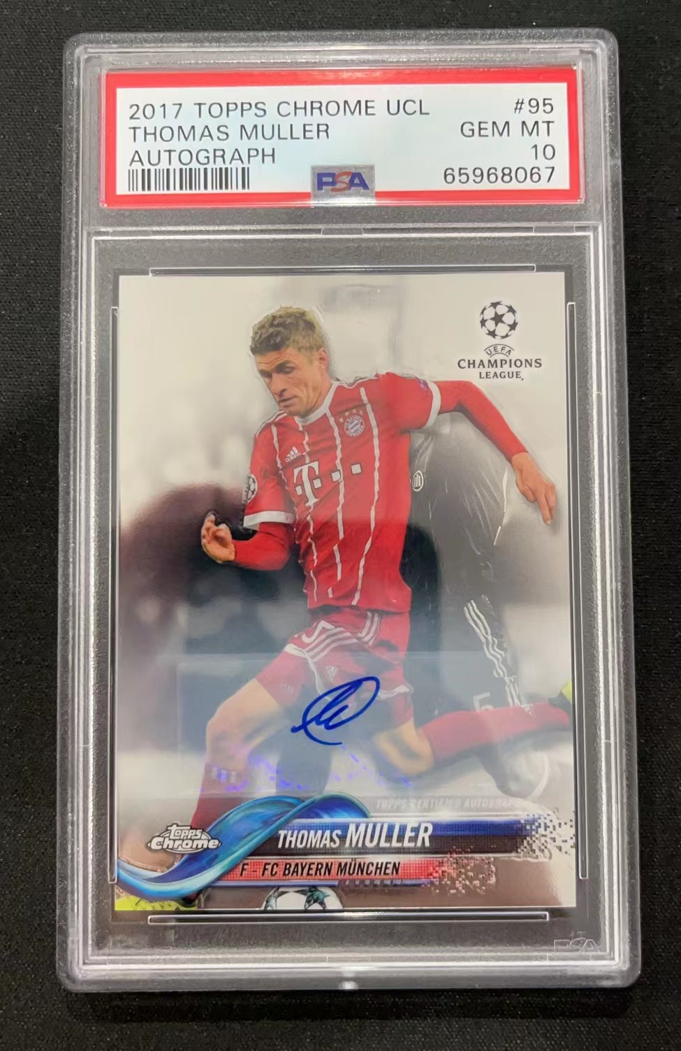【长安代卖】2017-18 Topps Chrome 欧冠 拜仁慕尼黑 二娃 Thomas Muller 托马斯穆勒 签字 PSA10分评级 实卡帅气 收藏必备【蛋糕】（S）（M） 卡淘