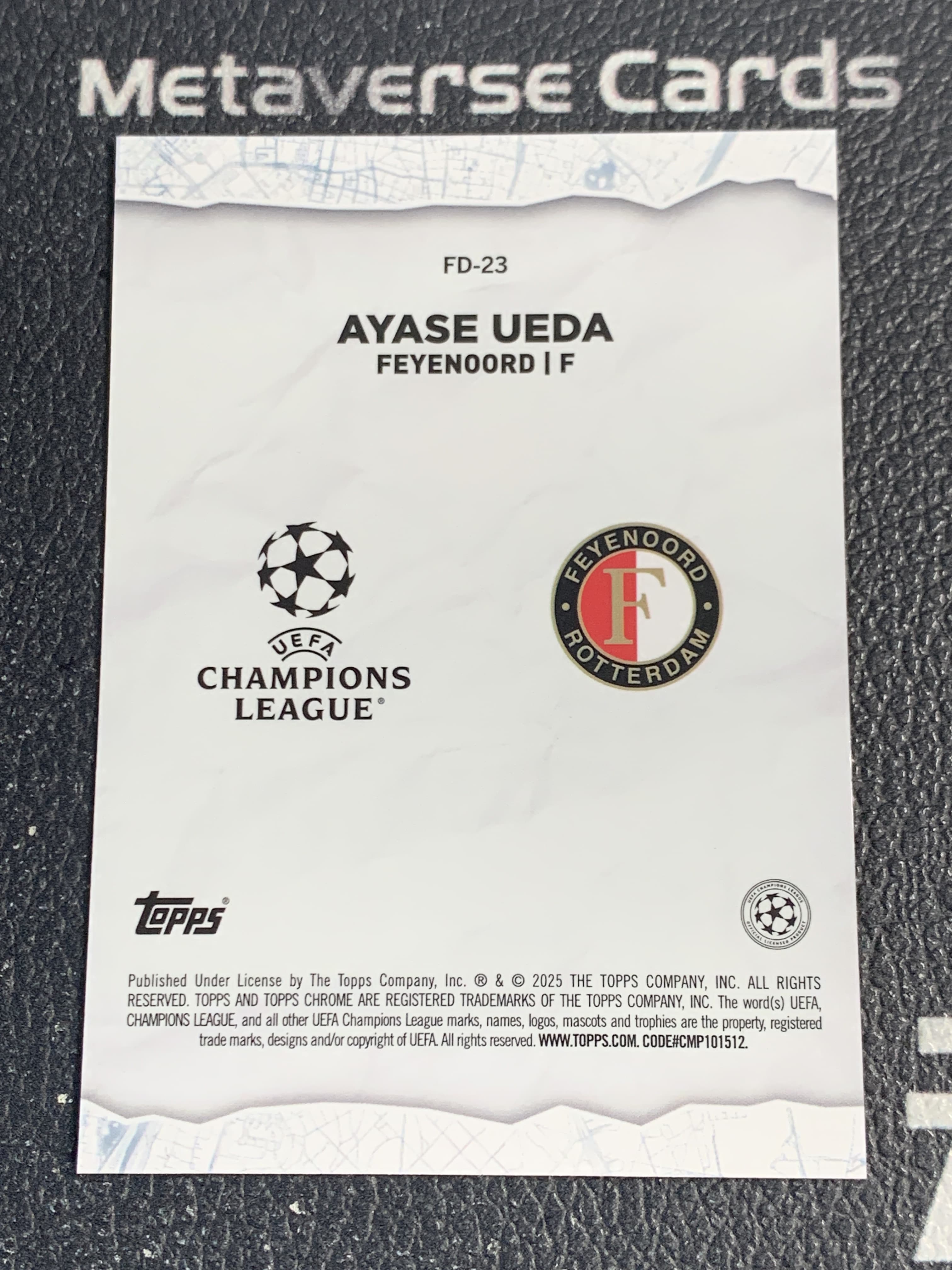 【元宇宙拍卖】团长229：2024-25 Topps Chrome UCC Ayase Ueda 费耶诺德 日本 上田绮世 欧冠TC ...