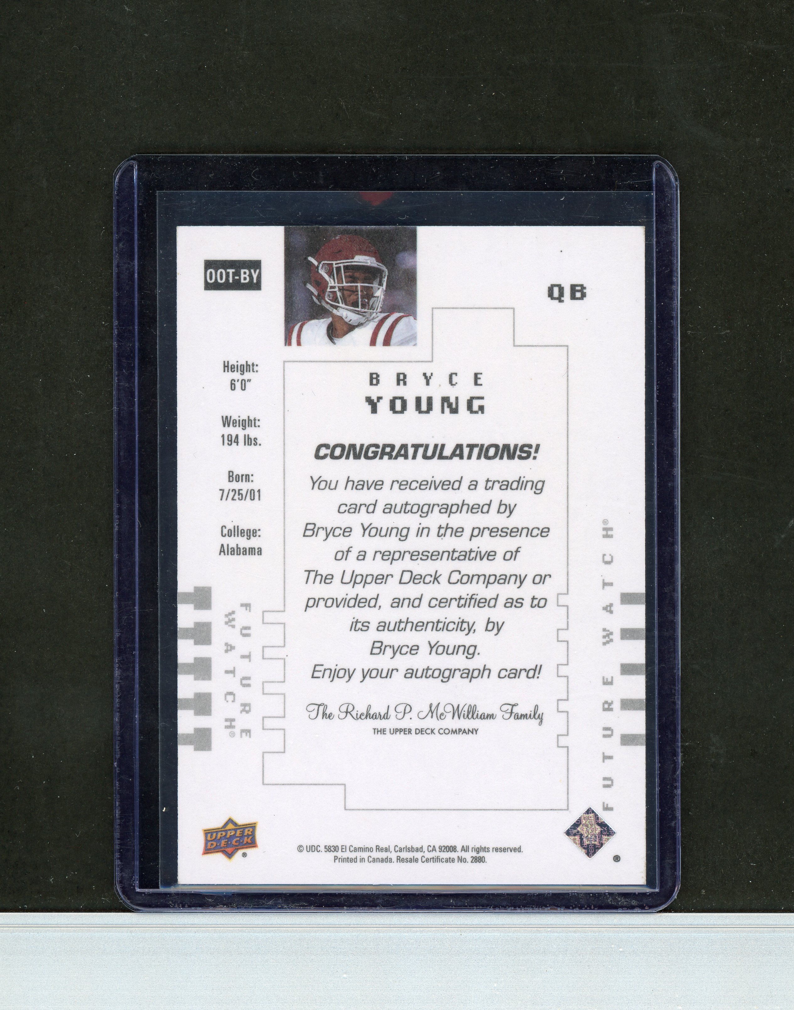 2022 Upper Deck SP Authentic Bryce Young Goodwin UD古德温 NFL 橄榄球 布莱斯杨 299 ...