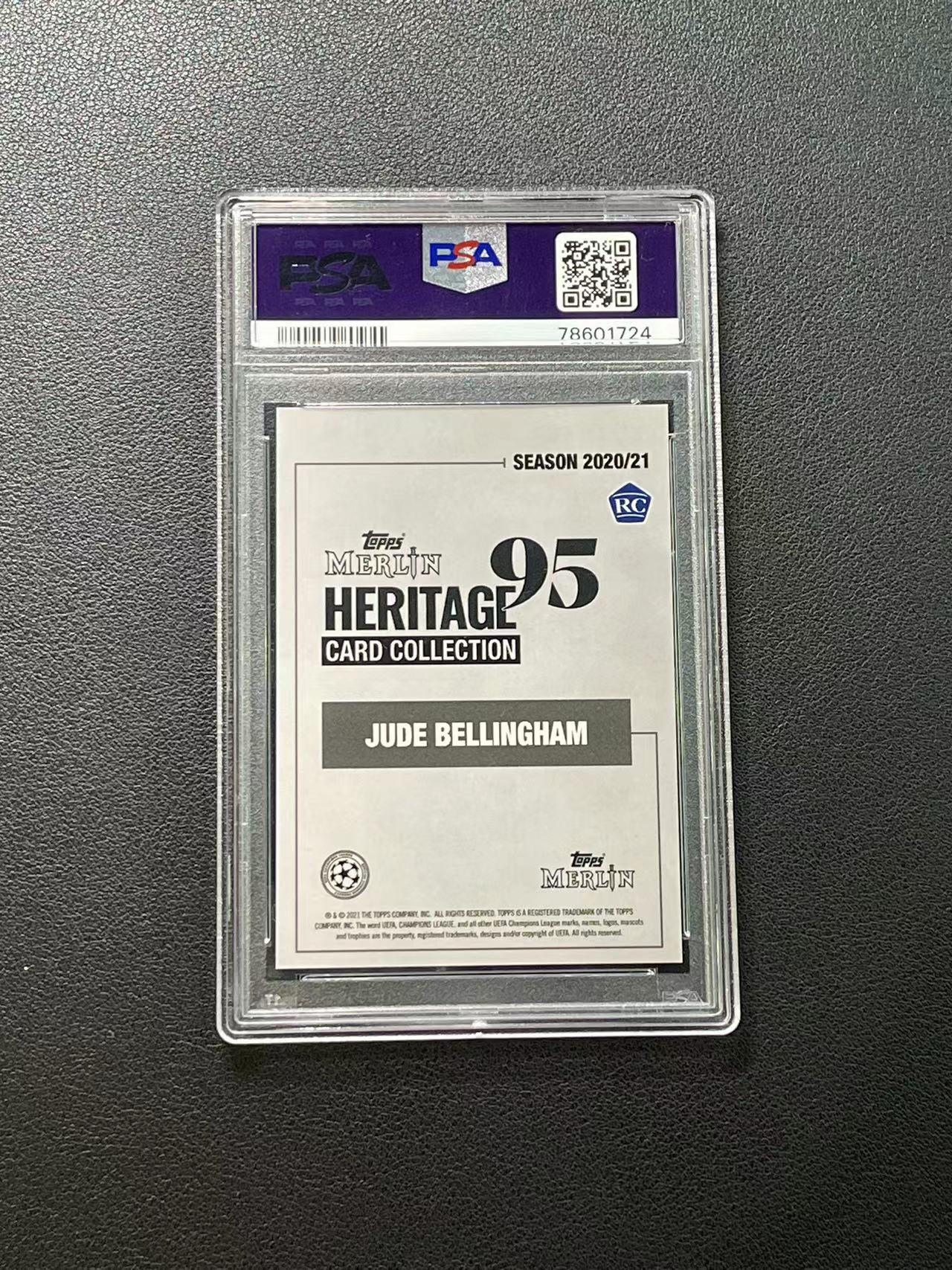 【超新星精品】2020-21 Topps merlin Jude Bellingham 梅林 欧冠 RC新秀 贝林厄姆 10编 首编 95复古 签字 PSA评级卡品签字双10分 POP1【昕 ...