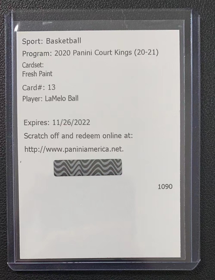 2020 21 Panini Court Kings Lamelo Ball Rc 油画 新秀 黄蜂 拉梅洛鲍尔 三球 75编