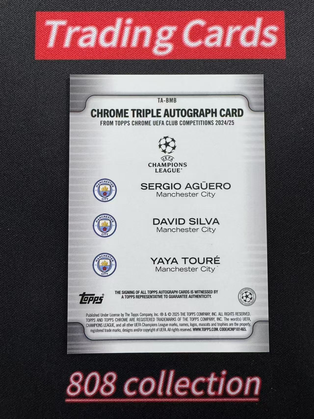 2024-25 Topps Chrome Aguero/David Silva/Yaya Toure [808零手续] 阿圭罗 大卫席尔瓦 亚 ...