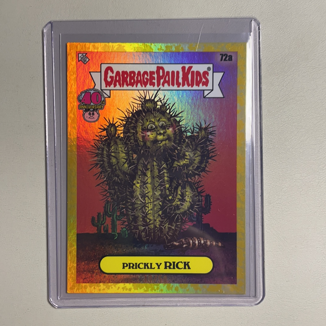 2024 Topps Garbage Pail Kids GPK垃圾桶小子 PRICKLY RICK仙人掌 72a base金折射50编 比例 ...