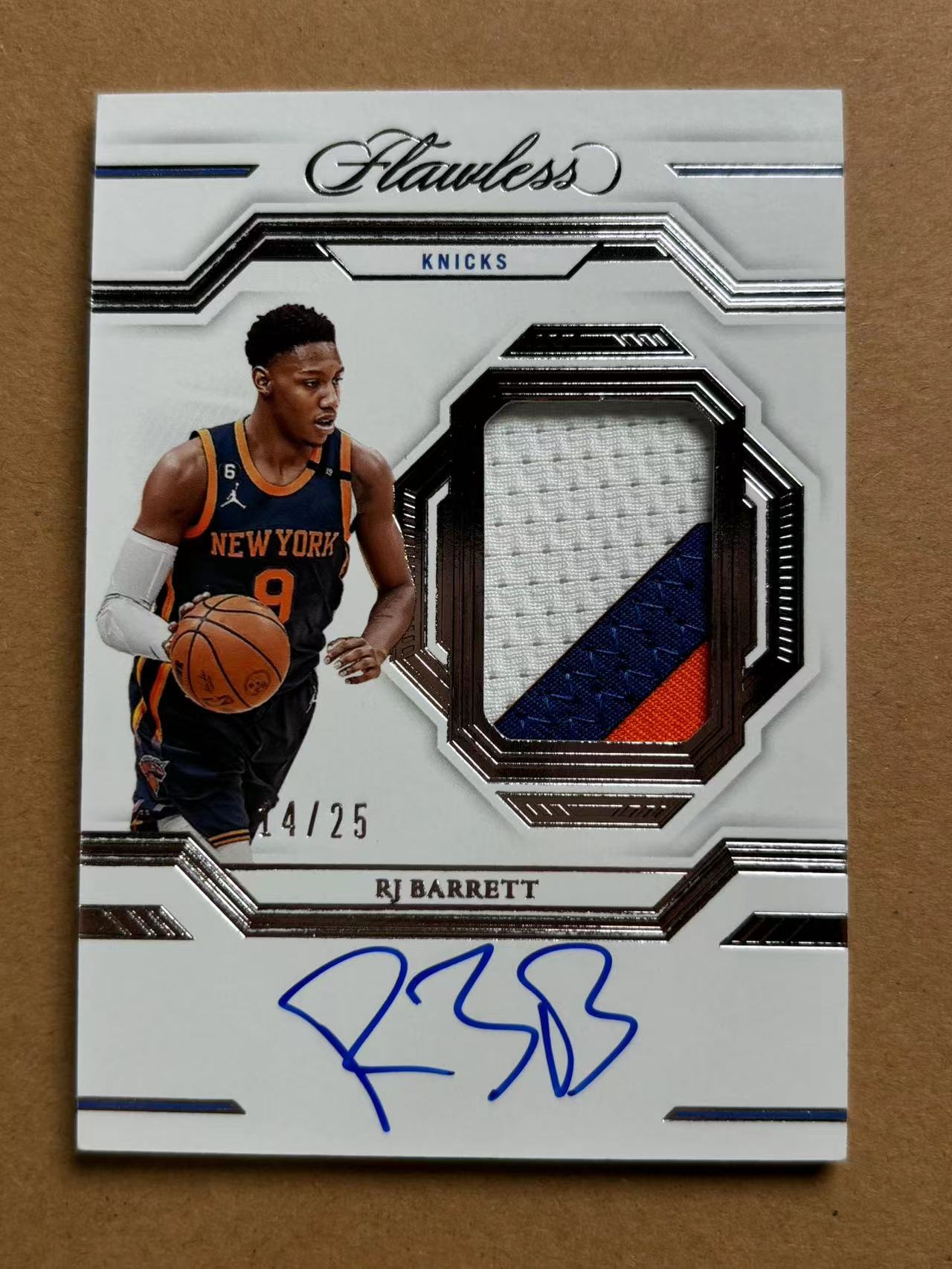2022-23 Panini Flawless R.J. Barrett RJ巴雷特 RJB 尼克斯队 手提系列 25编 PA 三色球衣 物料 ...
