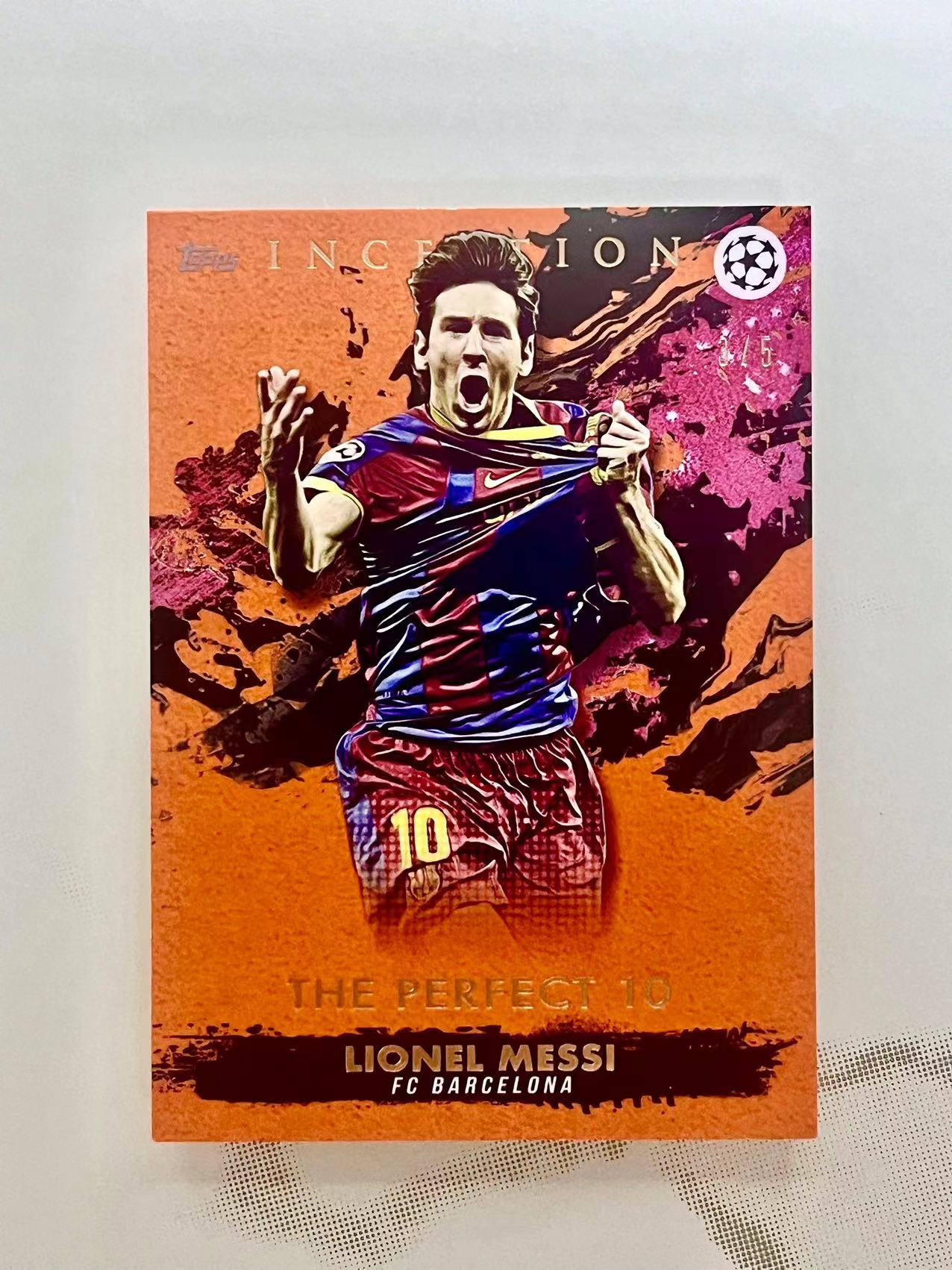TOPPS 2020-21 INCEPTION 盗梦 元年 里奥 梅西 /5编 橙版 欧冠 决赛进球庆祝选图 在队绝版 LIONEL ...