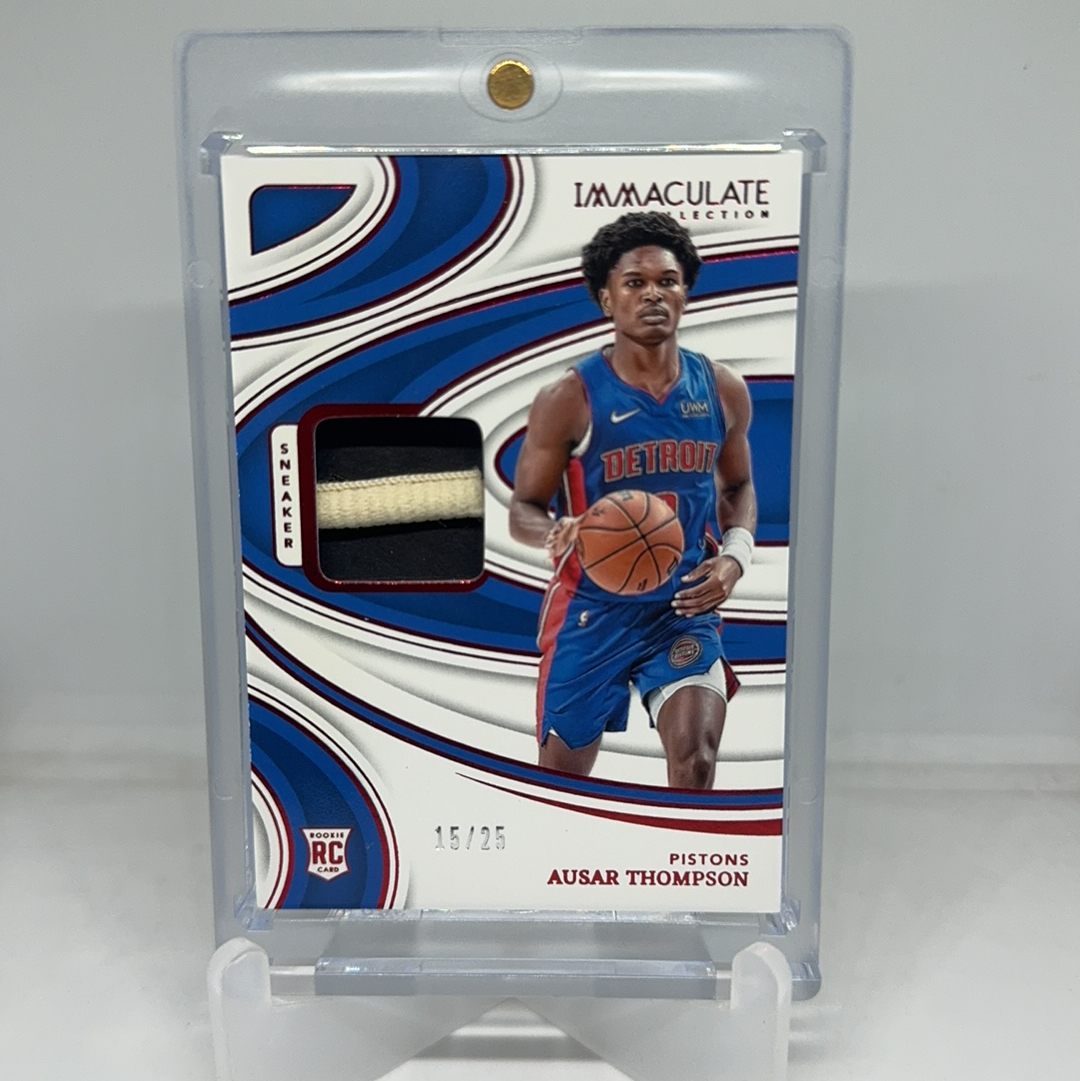 2023-24 Panini Immaculate Ausar Thompson RC 奥萨尔.汤普森，新秀暴力球鞋切割，25编红平行，送卡砖 ...