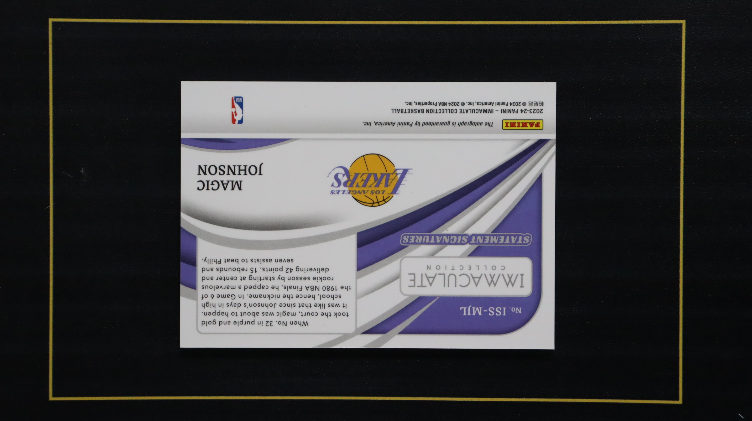 2023-24 Panini Immaculate Magic Johnson 湖人 魔术师 约翰逊 镜面 Statement 结算签字卡 10编 金平行【A-富察】25【超新星代卖】A 卡淘