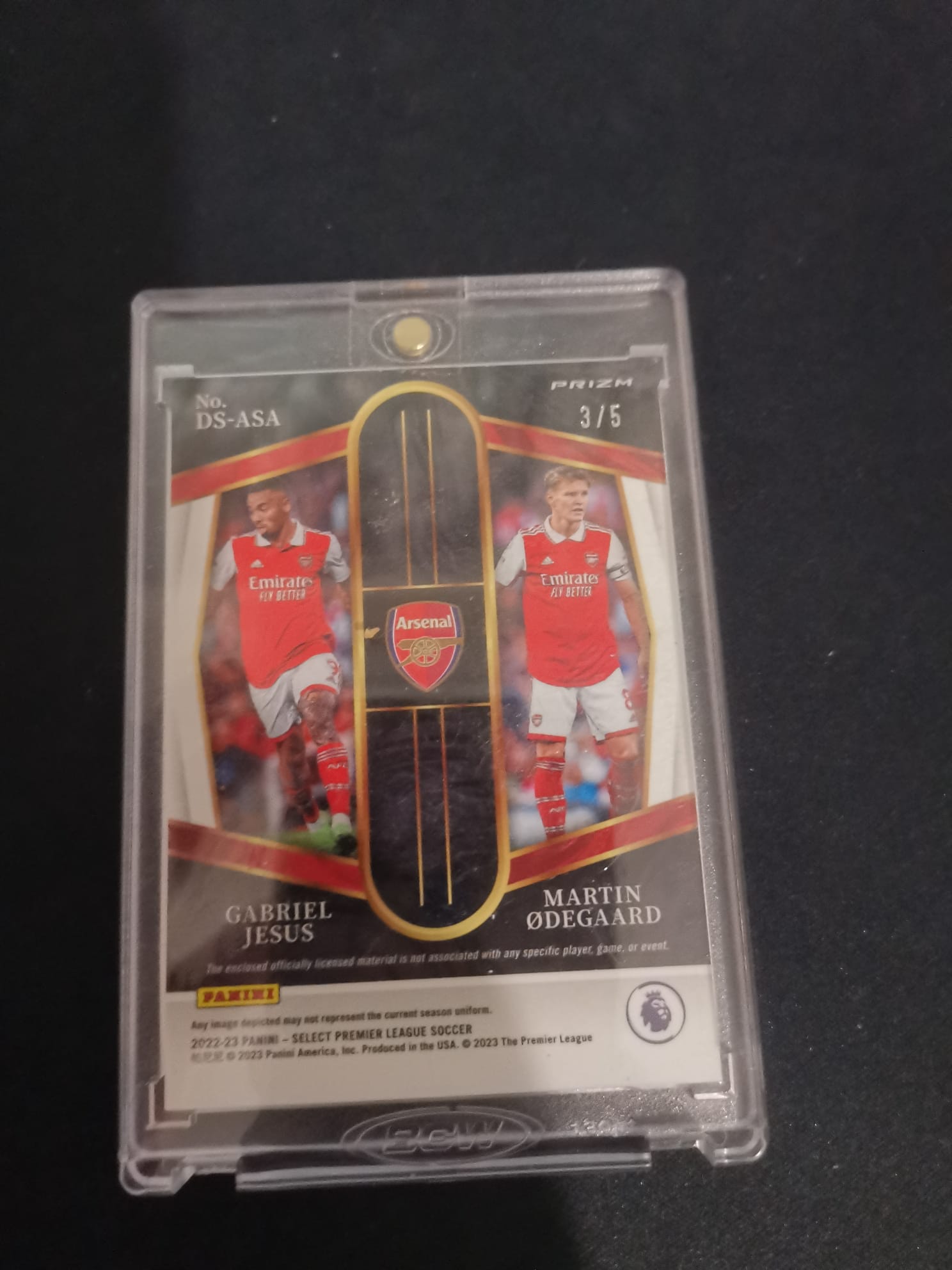 2022-23 Panini Select Martin Odegaard 英超 阿森纳 加布里埃尔热苏斯 厄德高 双窗物料 3/5编 卡淘
