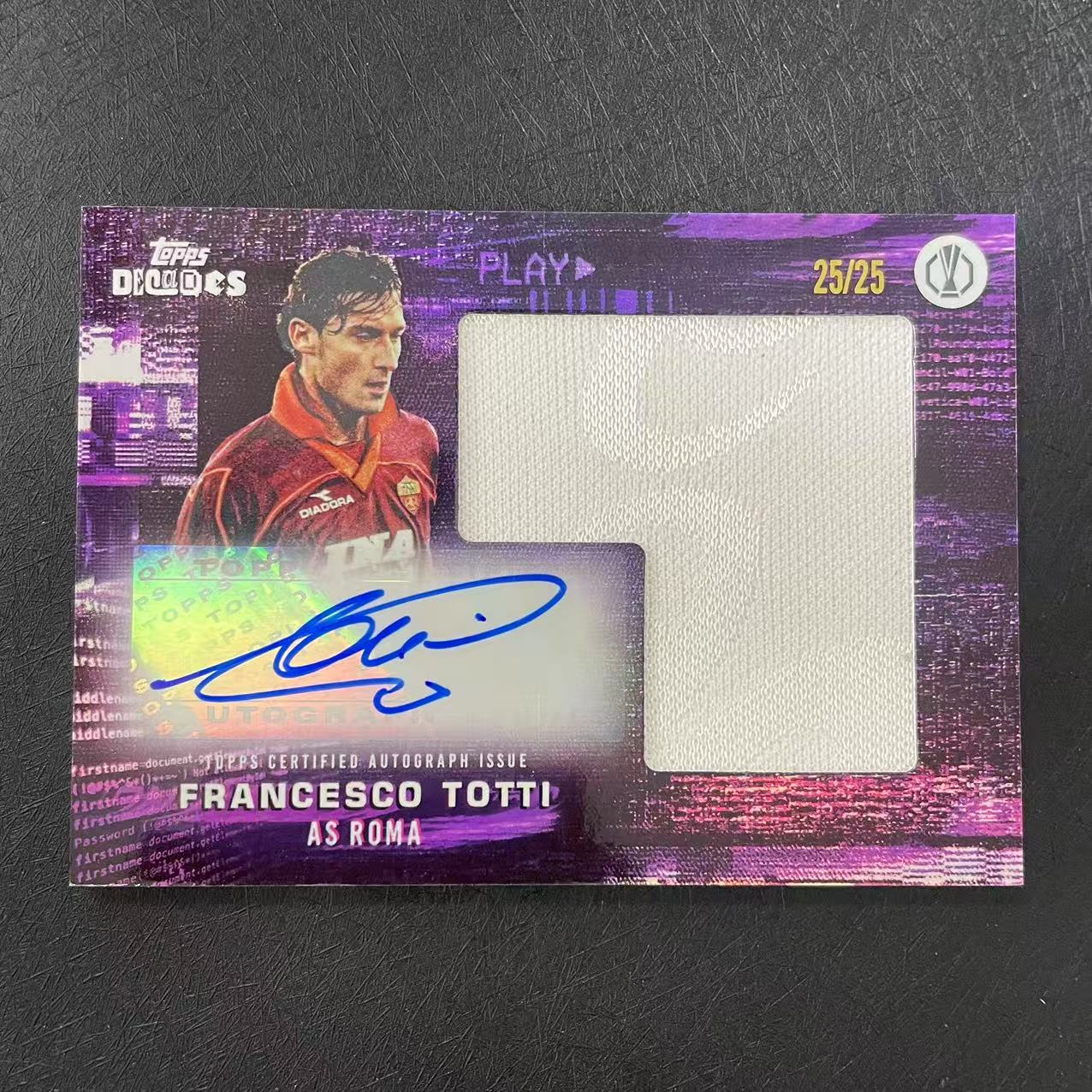 【德基拍卖】2024 Topps UCC Decades Francesco Totti 欧战年代 罗马 托蒂 意大利 传奇 复古物料切割 ...