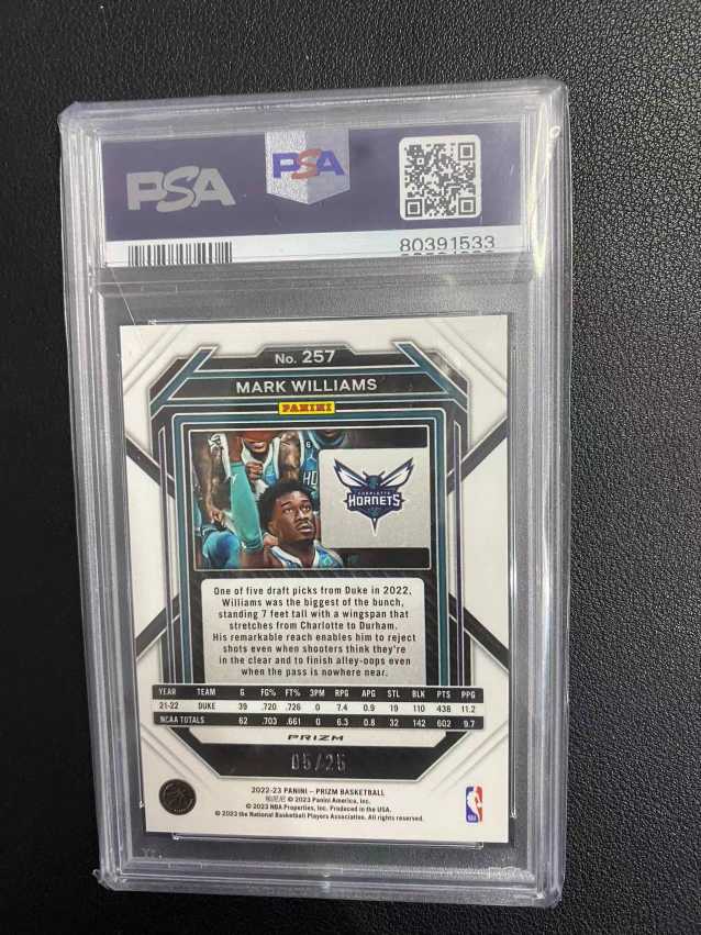 2022-23 Panini Prizm Mark Williams RC 陈氏拍卖 新秀 马克 威廉姆斯 黄蜂 mojo折 05/25编 同 ...