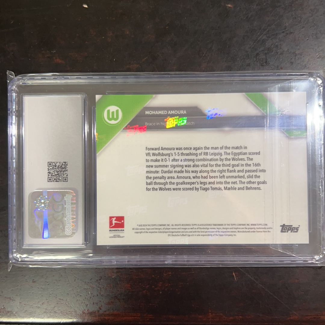 2024-25 Topps Now Mohamed amoura RC 屁屁卡卡 卡淘唯一！ 阿穆拉 沃尔夫斯堡 10编 黑折 cgc9分 ...