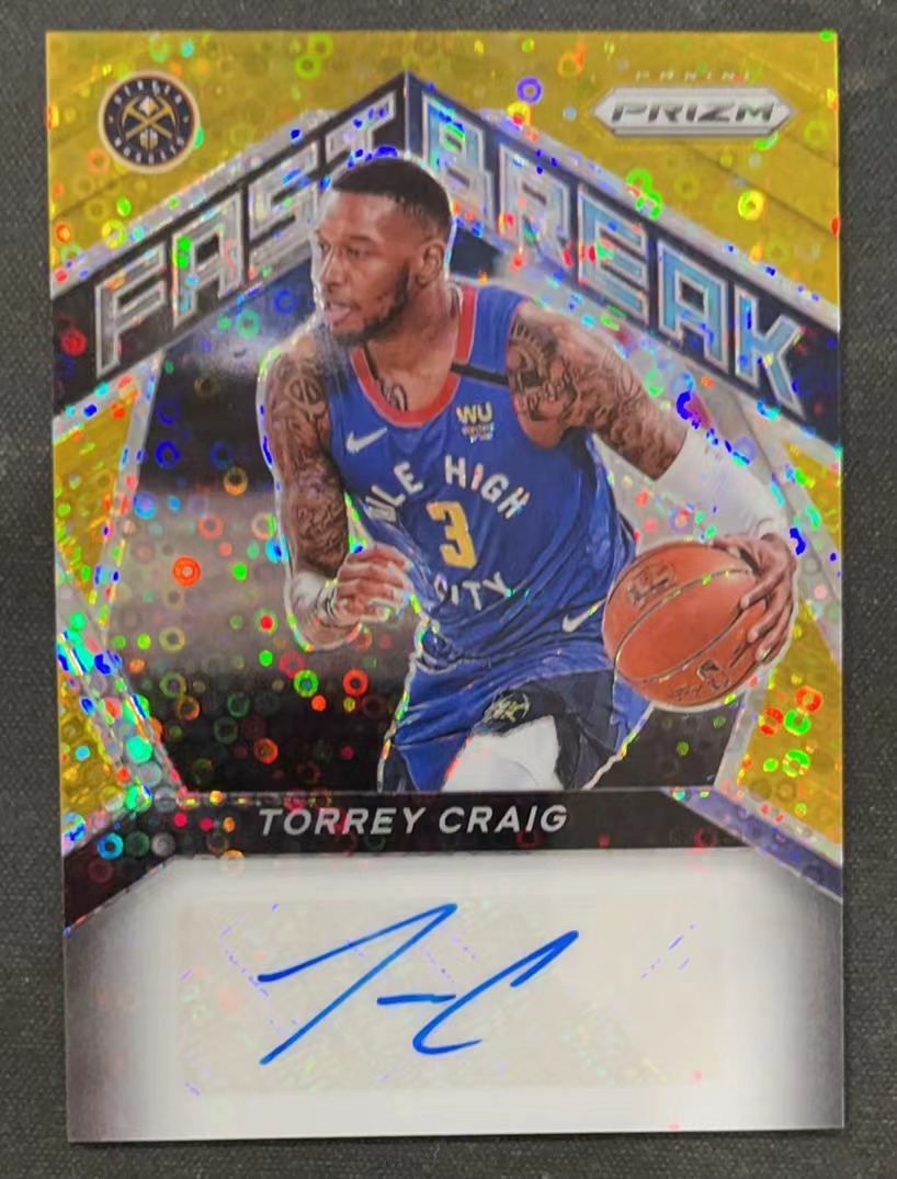 【长安代卖】2020-21 Panini Prizm Torrey Craig PZ快攻 掘金 托里克雷格 金泡泡折签字 06/10编 超低编 ...