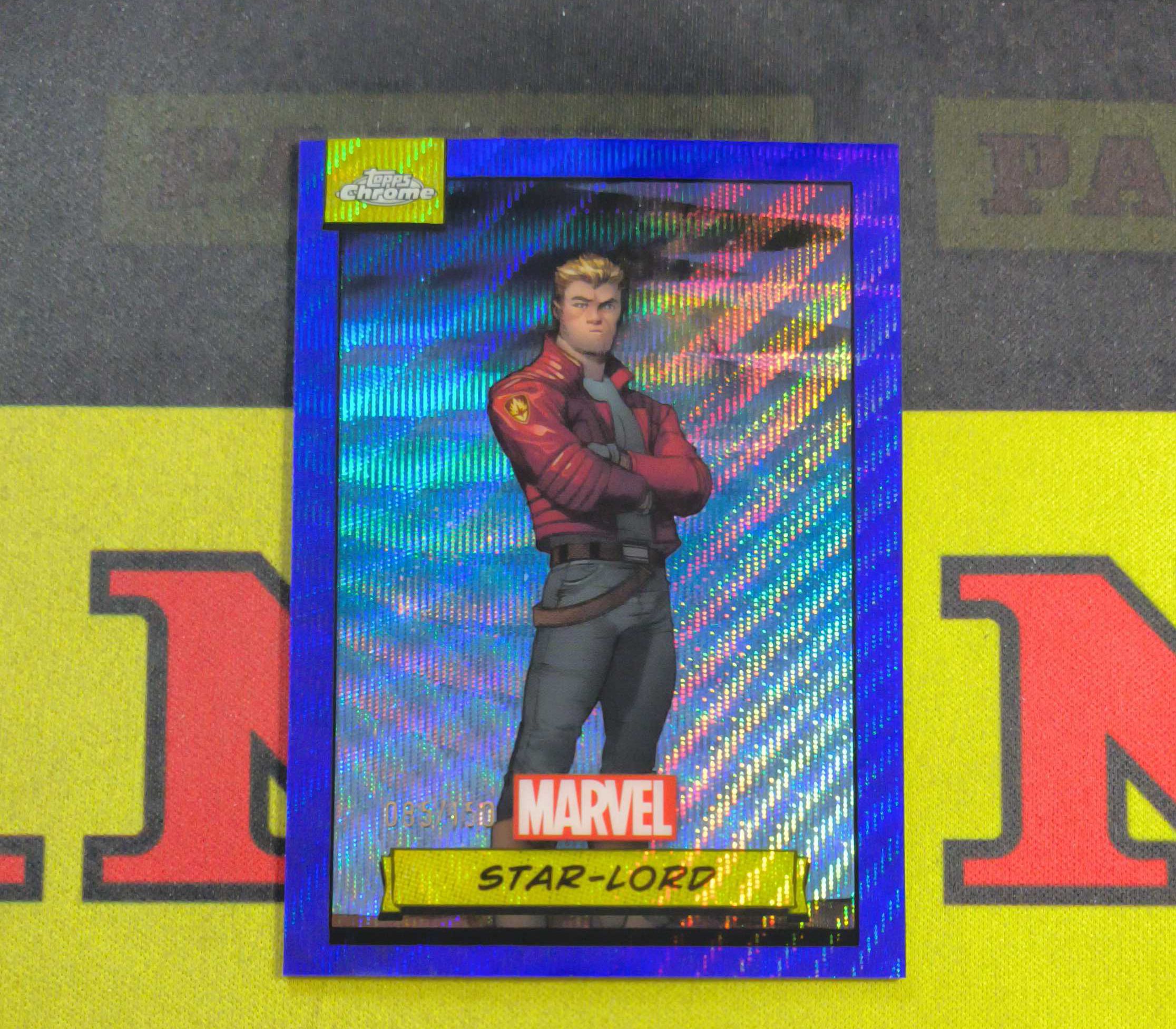 2024 Topps Marvel (MCU) Star-Lord Topps Chrome 漫威元年 星爵 蓝波纹折 085/150编 ...