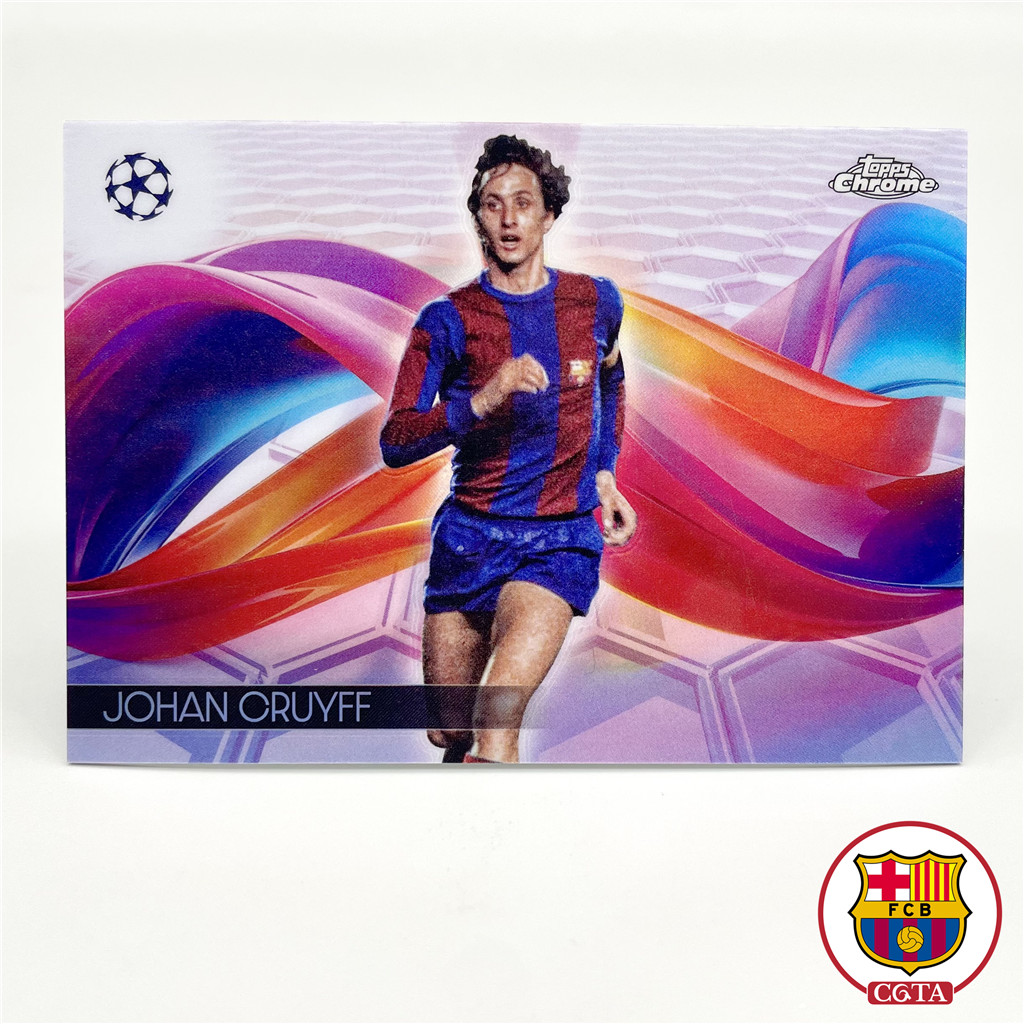 【CGTA 大比例 Cruyff】2024-25 Topps 欧冠Chrome 巴萨 克鲁伊夫 银折 SSP 大比例 Helix 螺旋特卡 卡 ...