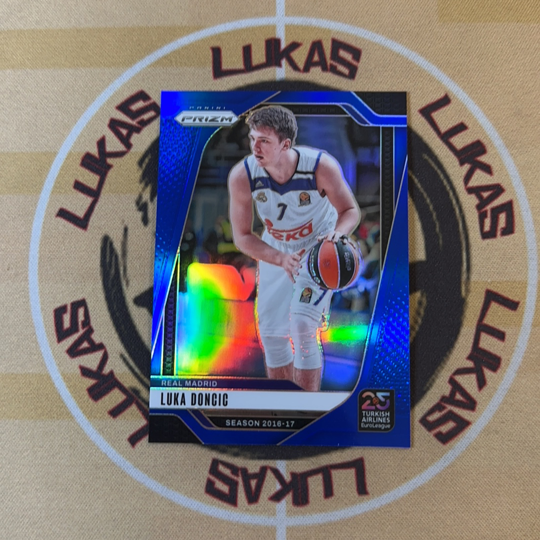 撸卡厮 Lukas 2024-25 Panini Prizm 欧洲联赛 Euroleague 皇家马德里 皇马 卢卡 东契奇 Luka Doncic 165/199编蓝折 大比例 专收必备（小 ...