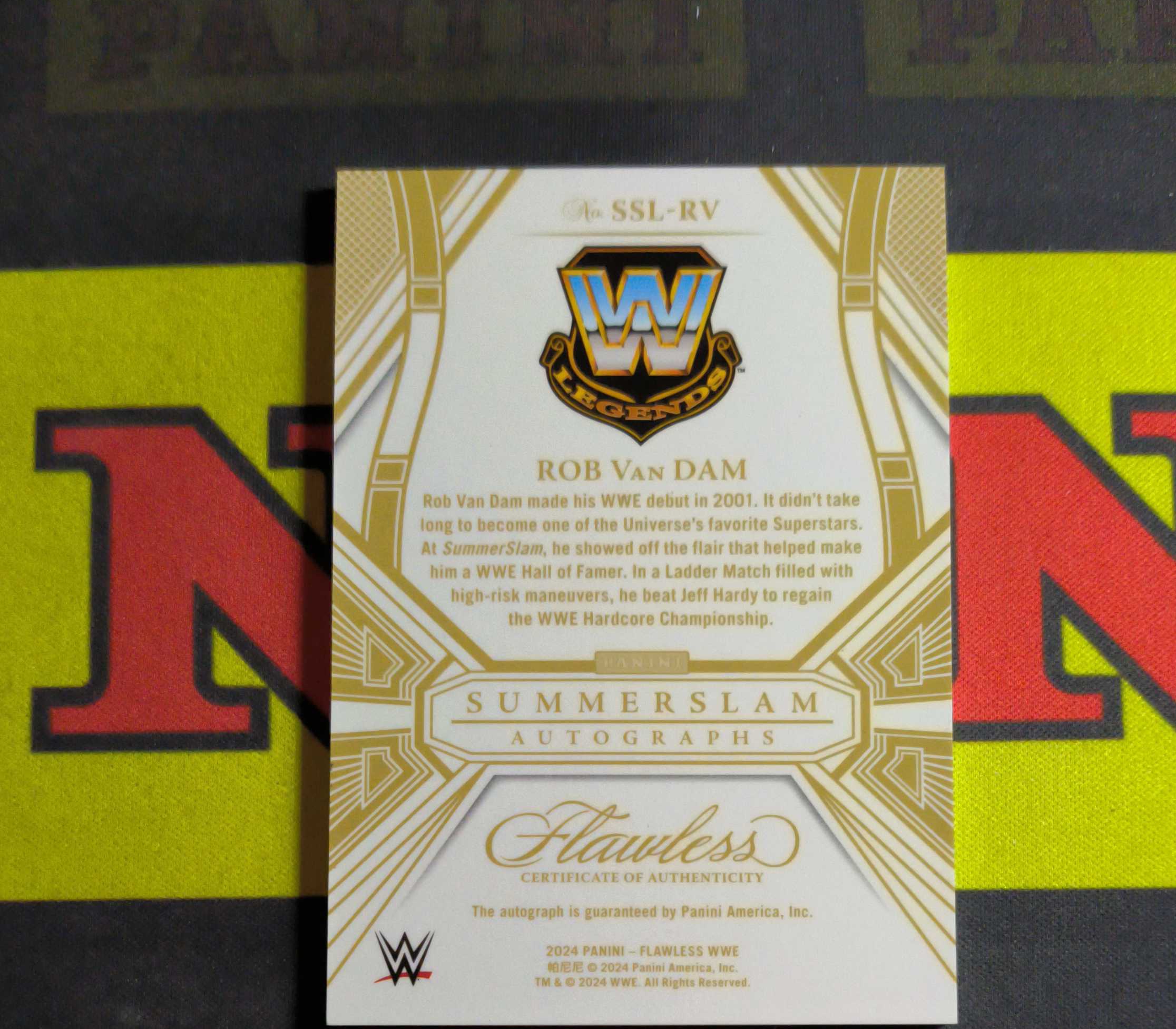 2024 Panini Flawless Rob VAN Dam WWE手提 元年 RVD 罗伯 范达姆 蓝版签字 夏日狂潮时刻 卡签 06/ ...