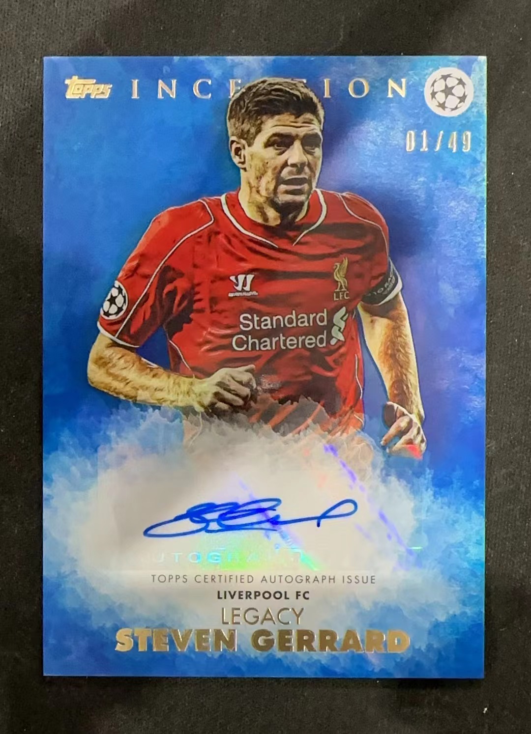2021-22 Topps Inception Steven Gerrard 【长安代卖】利物浦 史蒂文杰拉德 传奇签字 蓝色平行 01/49 ...