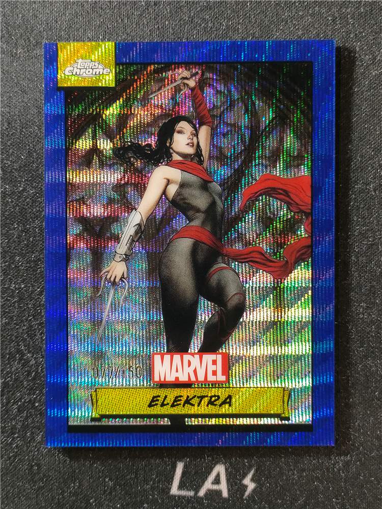 【LA拍卖】2024 Topps Chrome Marvel Elektra 元年 TC漫威系列 艾丽卡 Base 蓝波纹折 /150编 ...