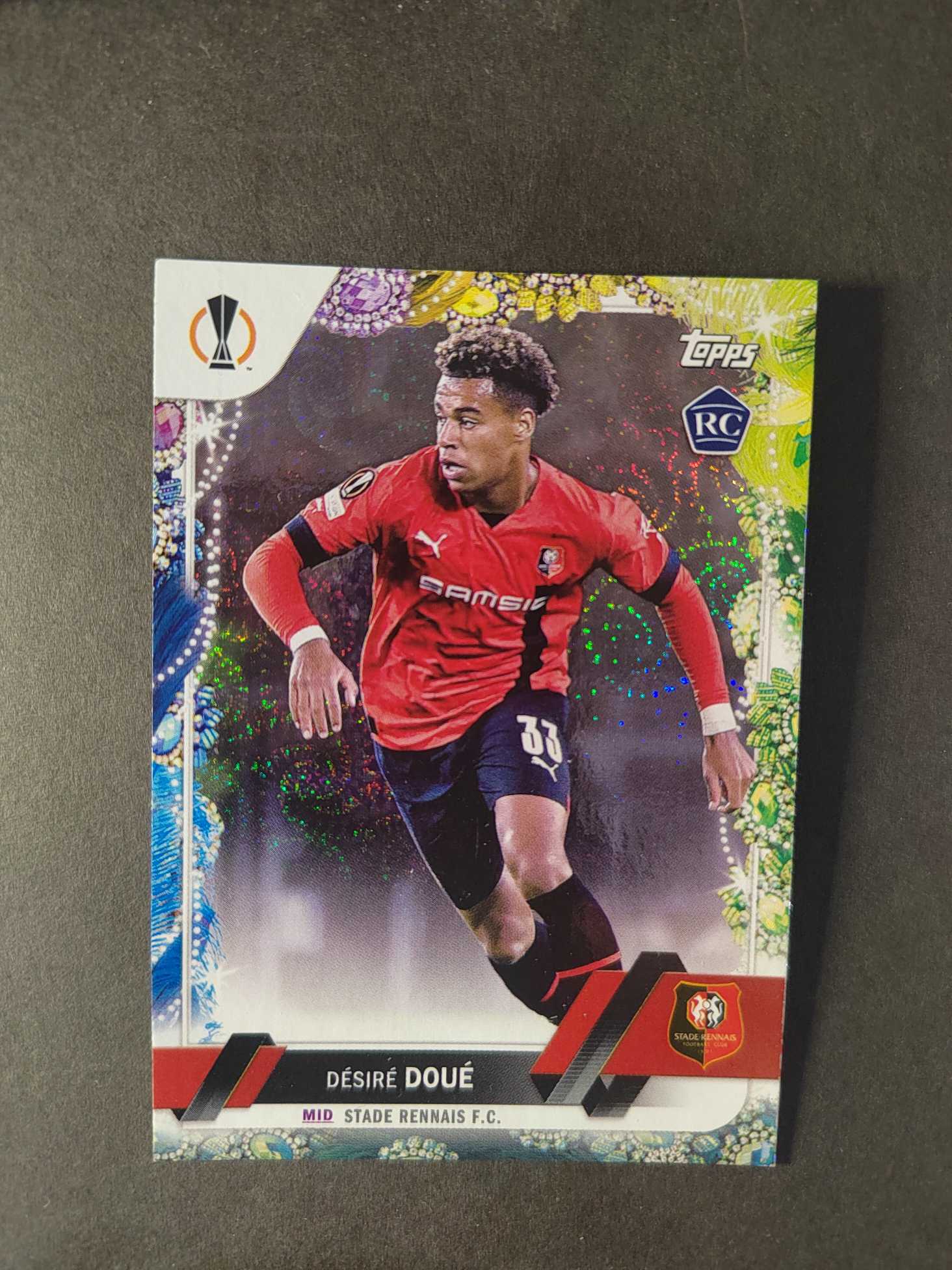 2022-23 Topps UEFA Champions League Désiré Doué RC 杜埃新秀rc，sp南美限定，折射，卡品如 ...