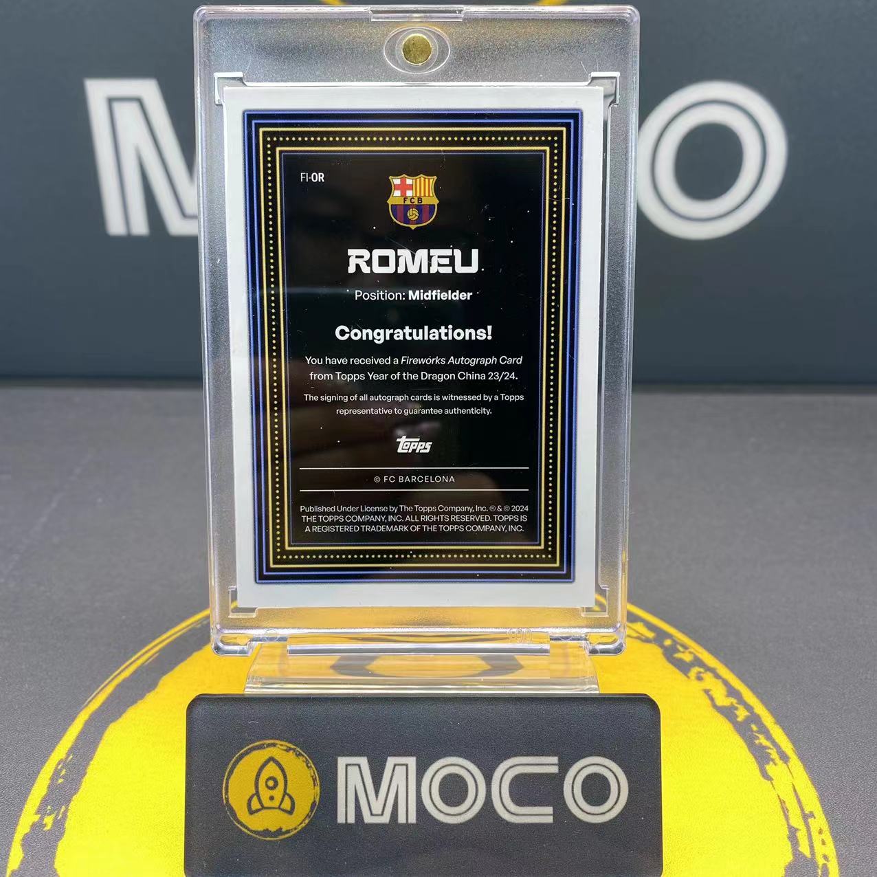 2024 Topps FC Barcelona Oriol Romeu 【MOCO拍卖】巴萨龙队盒 中国限定 巴塞罗那 罗梅乌 签字 烟花签 银折 西班牙 原封砖 卡品如图【MKMX-609】 卡淘