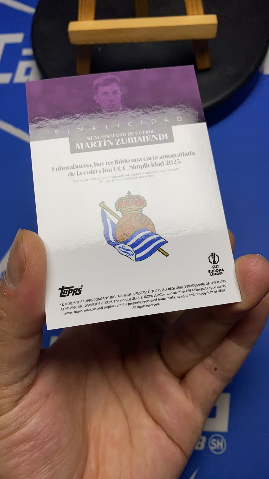 2025 Topps Simplicidad MARTIN ZUBIMENDI 【草莓球星卡】欧冠 极简 皇家社会 苏比门迪 祖比门迪 粉折 ...