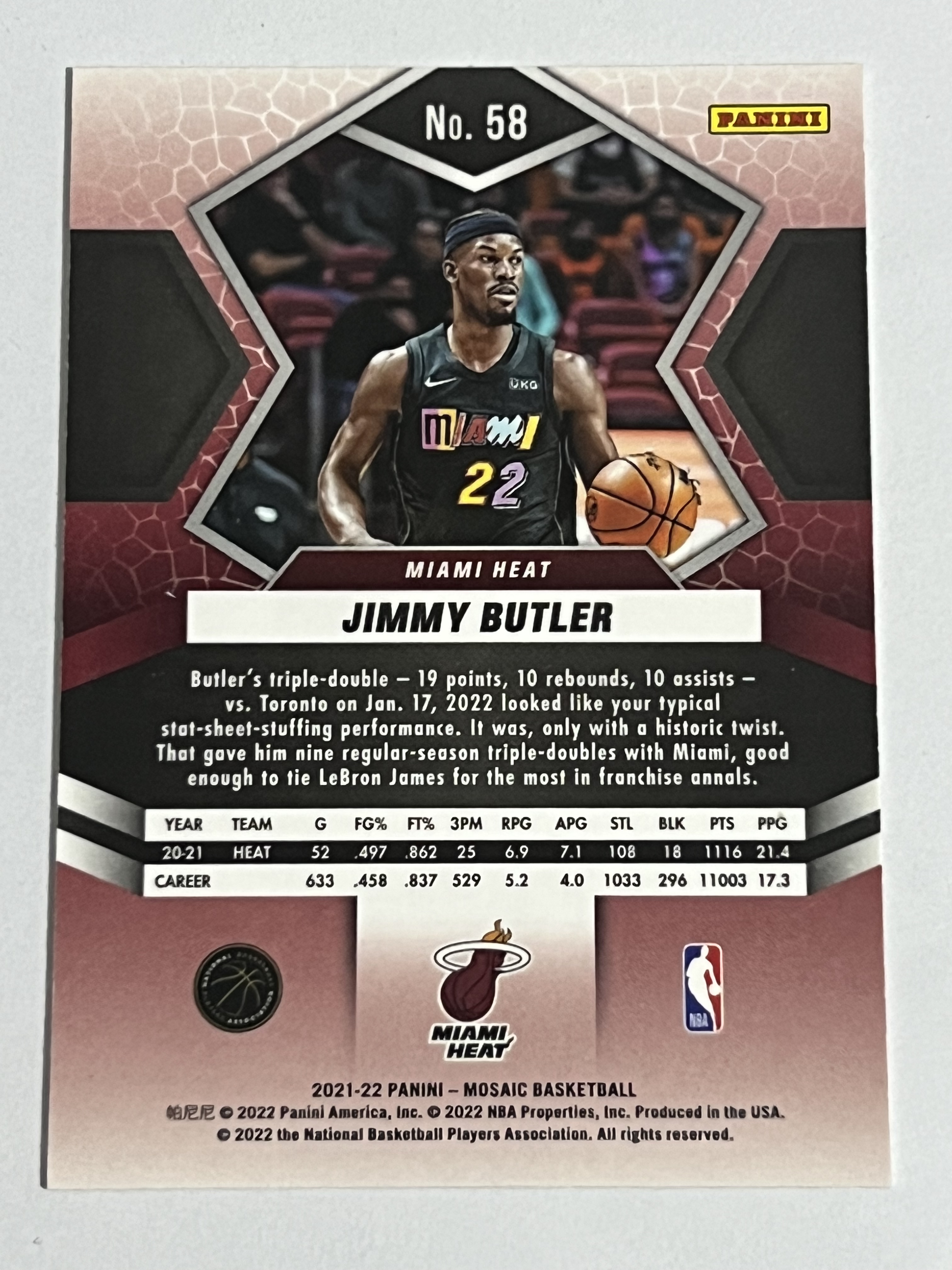 2021-22 Panini Mosaic Jimmy Butler 吉米 巴特勒 硬汉 热火队 《 热门球星 收藏必备 》 凑套必备 实卡 ...