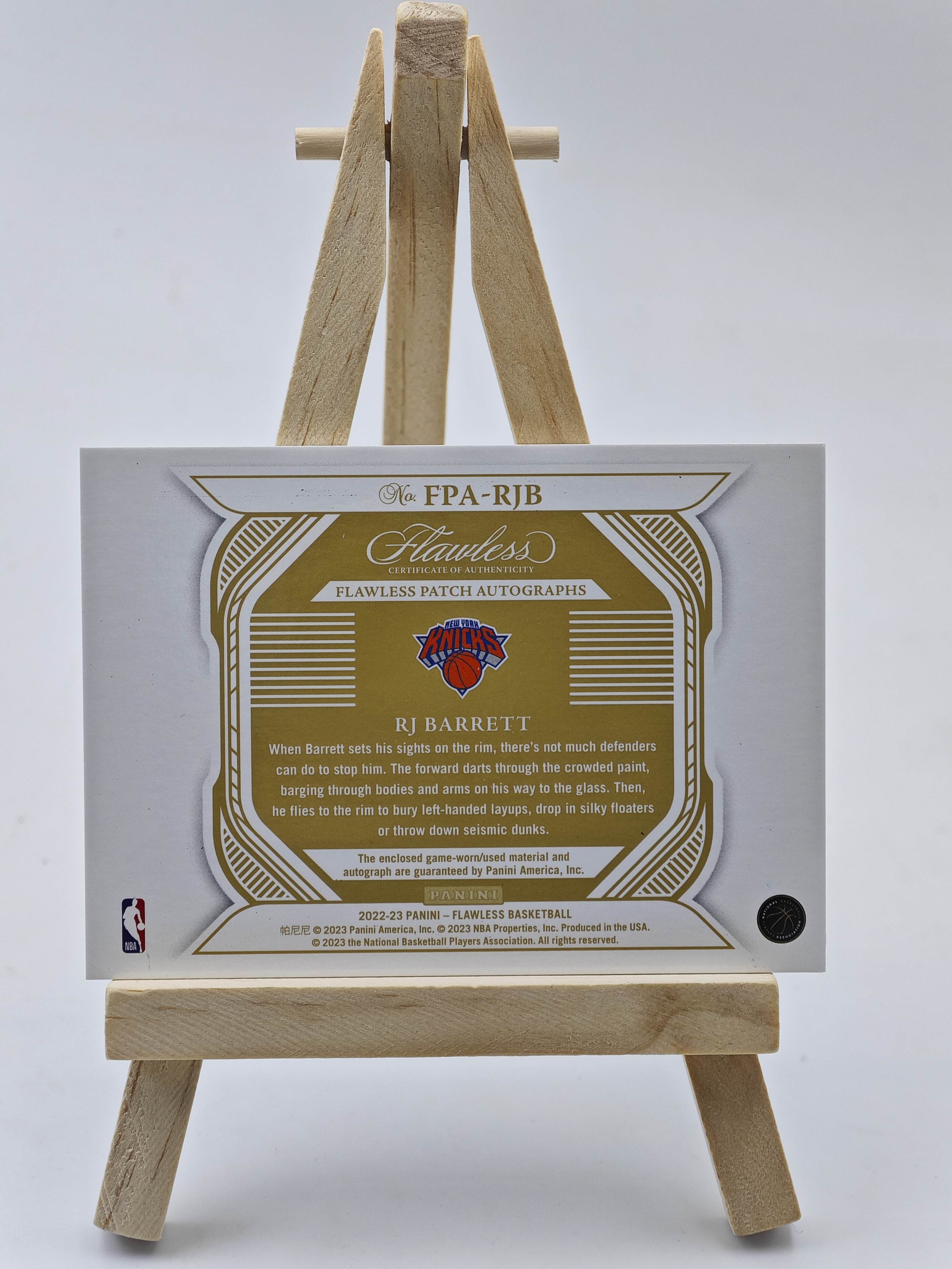 2022-23 Panini Flawless R.J. Barrett 【QM拍卖】rj 巴雷特 rjb 25编 签字 卡签 球衣物料 落场 ...