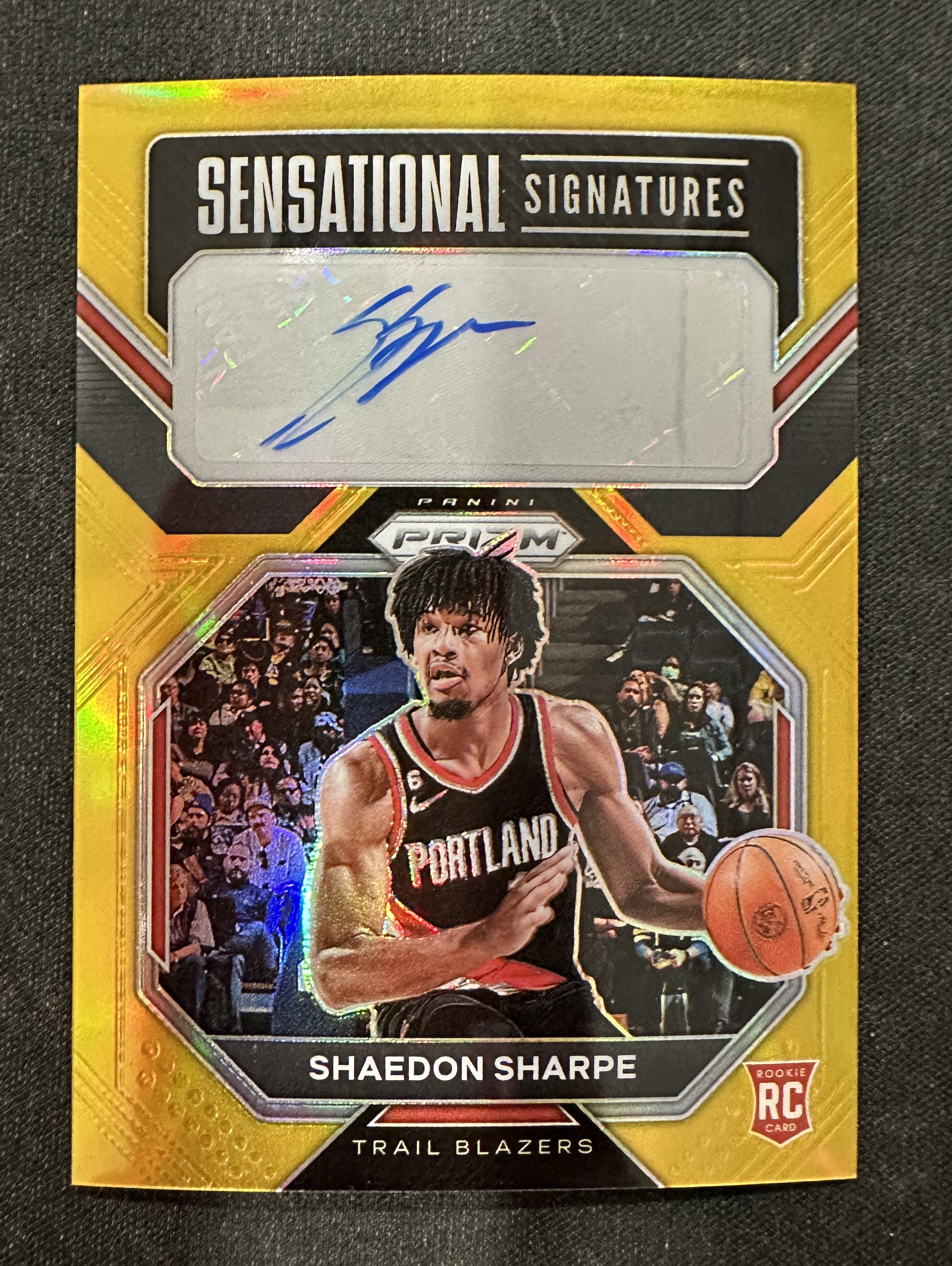 2022-23 Panini Prizm Shaedon Sharpe 【长安代卖精品】开拓者 新秀RC 谢登夏普 新秀金折签字 SS签 06 ...