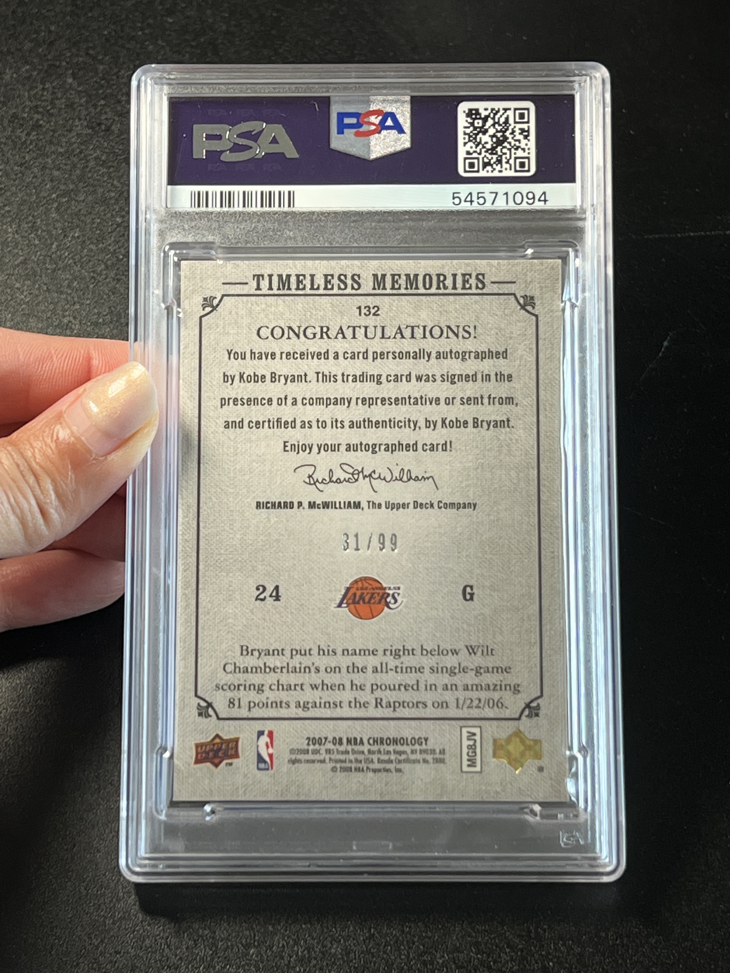 【喷子拍卖】2007-08 upper deck chronology Kobe Bryant 洛杉矶湖人 科比 布莱恩特 最有价 ...