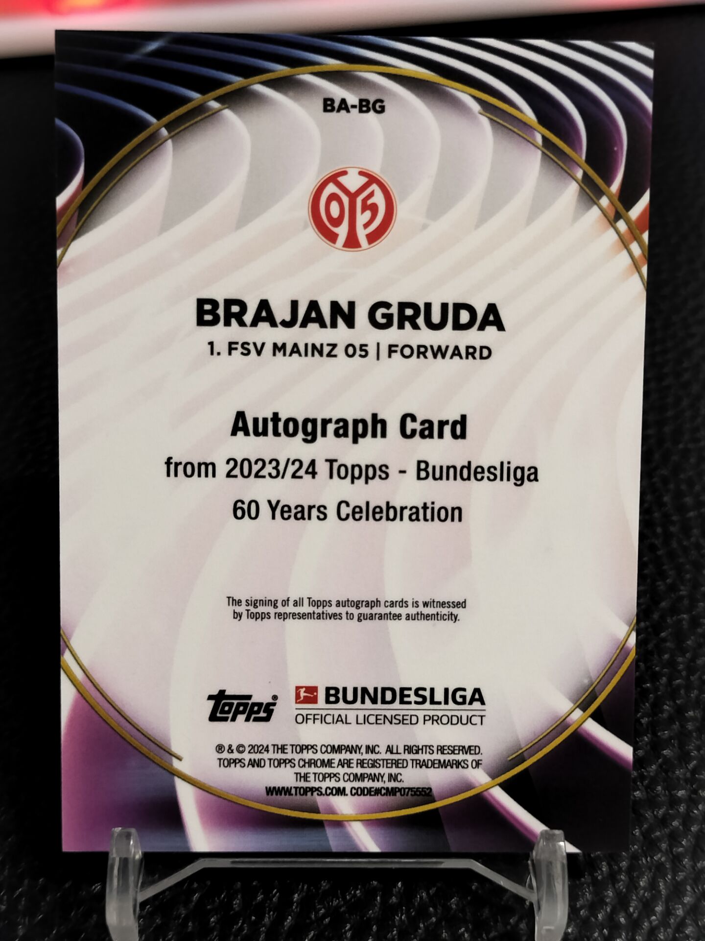【浩行拍卖 截标预付82%】2024 topps brajan gruda 德甲 60周年 美因茨 布拉扬 格鲁达 RC 新秀 签字 德甲60 ...