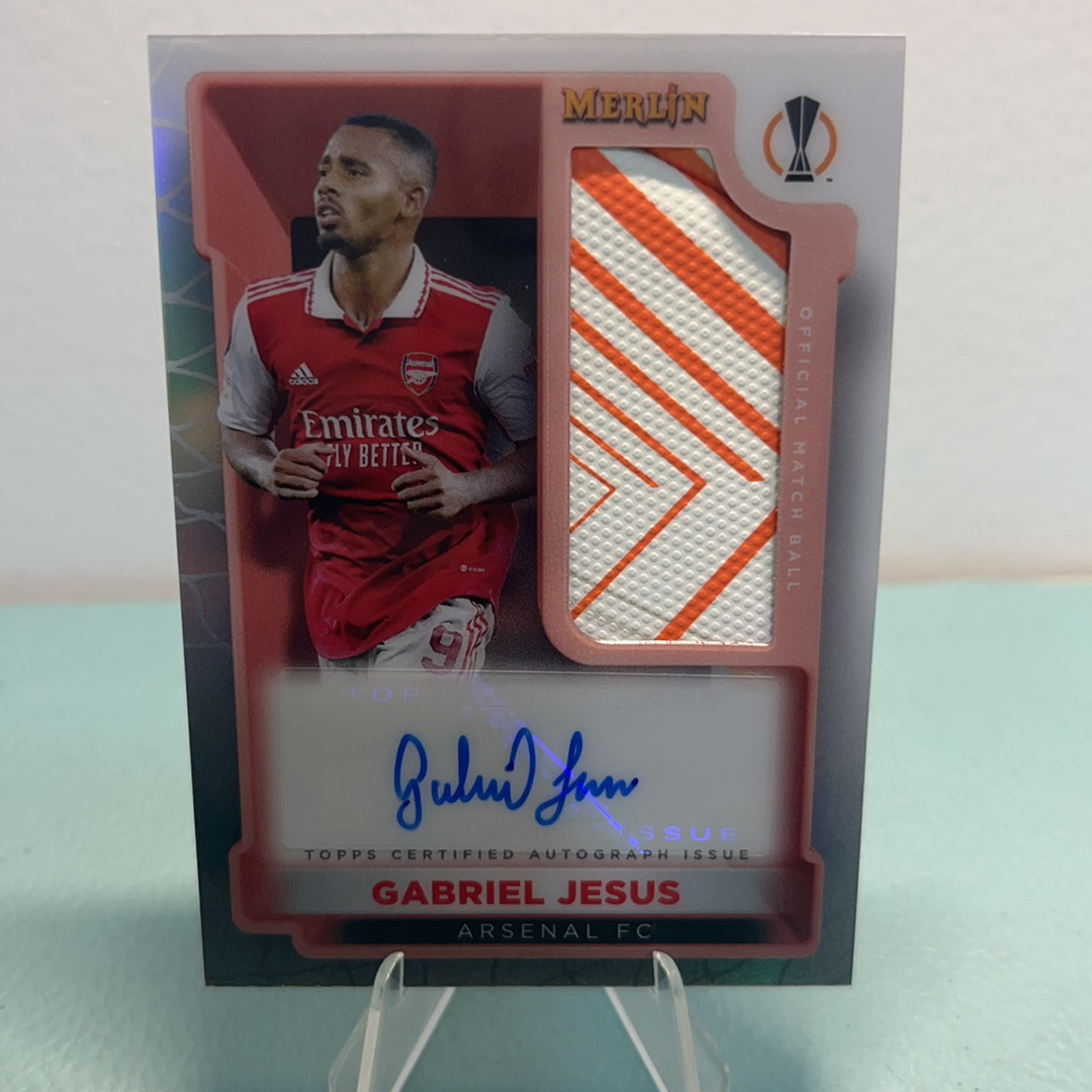 2023 Topps Merlin chrome Gabriel Jesus 欧冠 欧战 梅林 阿森纳 巴西 加布里埃尔 热苏斯 球皮物料 ...