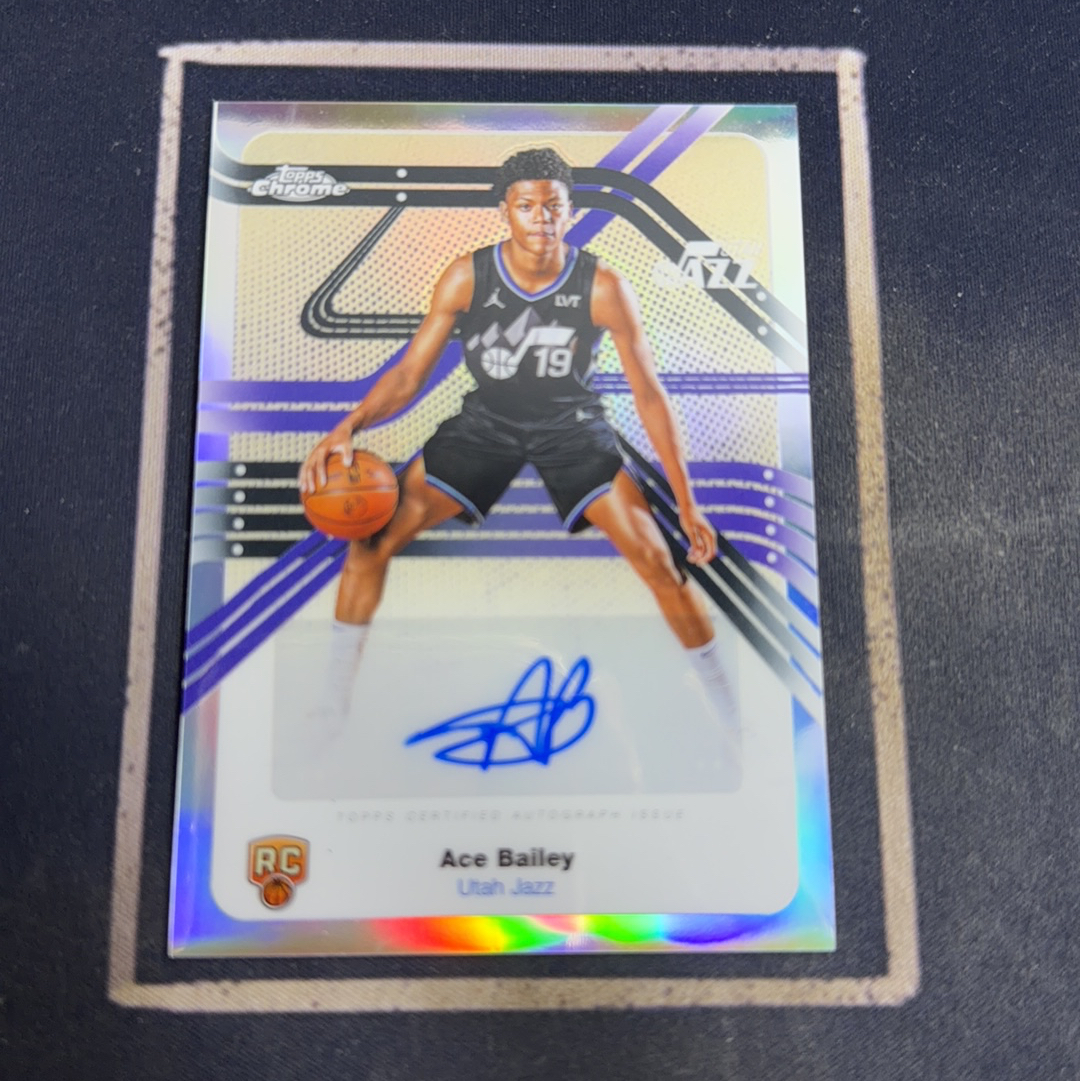 2025-26 Topps Chrome Airious "Ace" Bailey RC 爵士新秀 贝利 签字 卡签 银折 瑕疵如图 ...