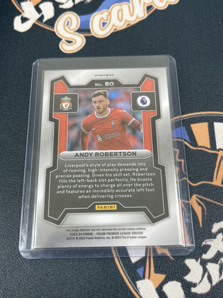 2023-24 Panini Prizm Andrew Robertson pz英超系列 安迪 罗伯逊 起源折 超大比例 利物浦主力边后卫 ...