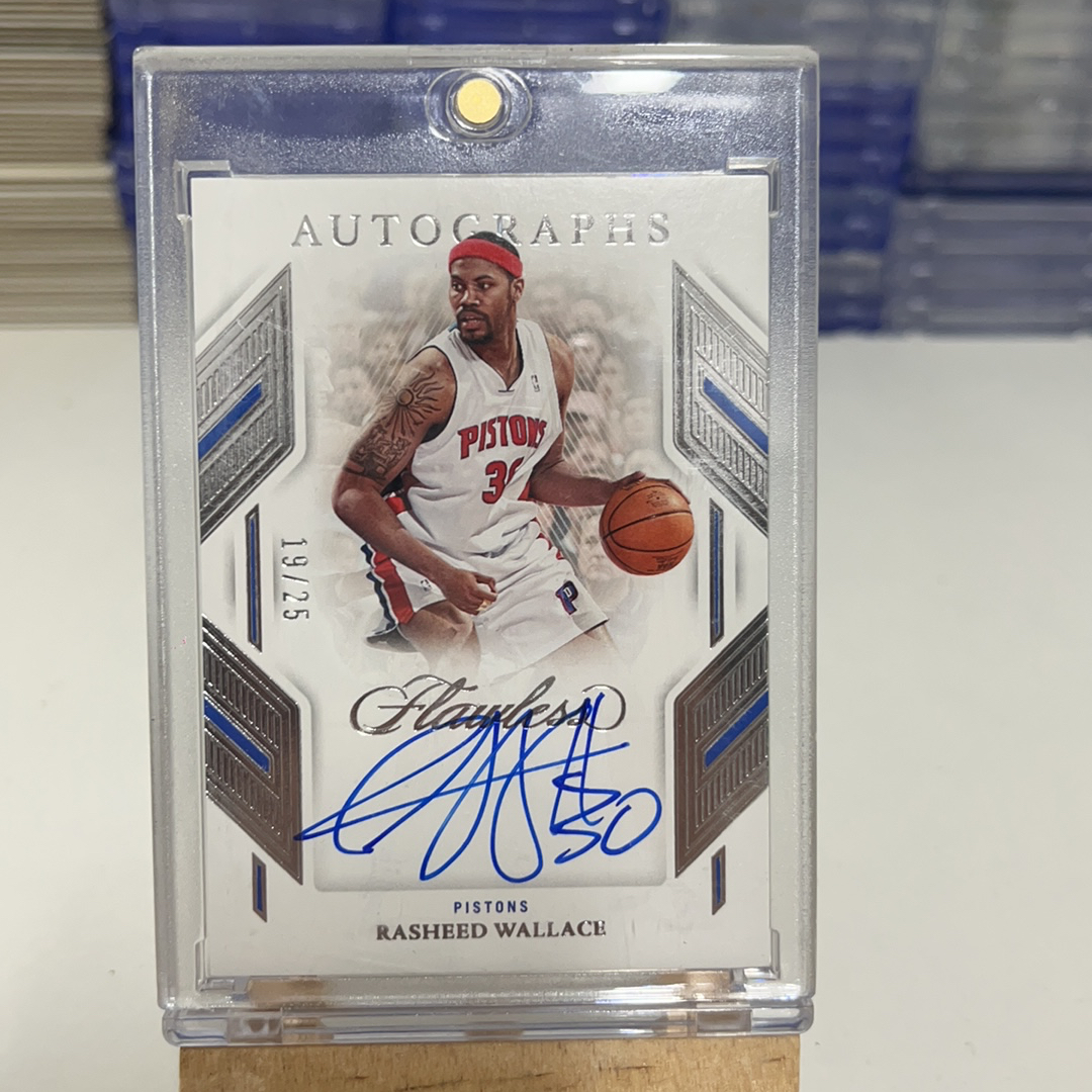 2022-23 Panini Flawless Rasheed Wallace 【李哥拍卖】手提箱 拉希德华莱士 怒吼天尊 背号签 卡签 签字 ...
