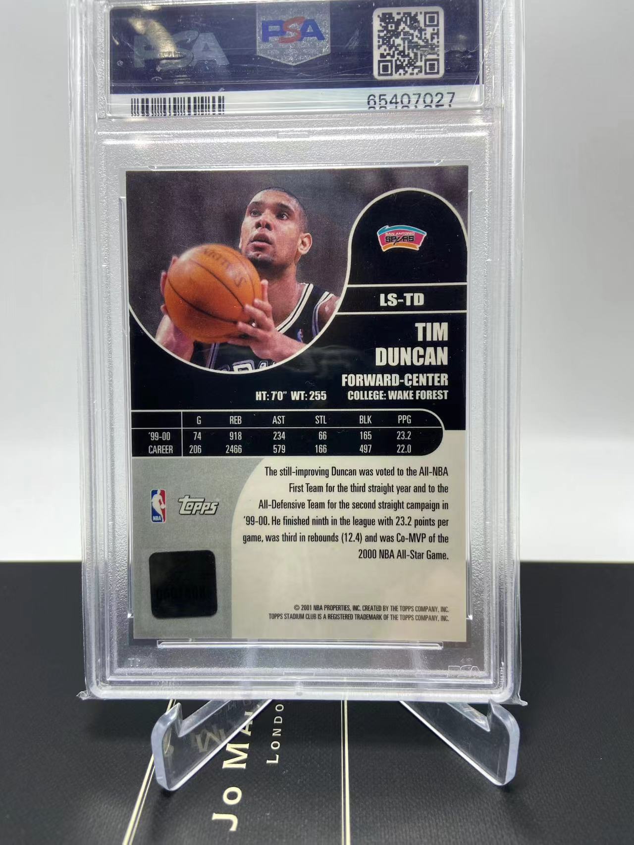 2000-01 Topps Stadium Club Tim Duncan 【nia噻代卖】马刺队 蒂姆 邓肯 签字 卡签 大比例 SSP ...
