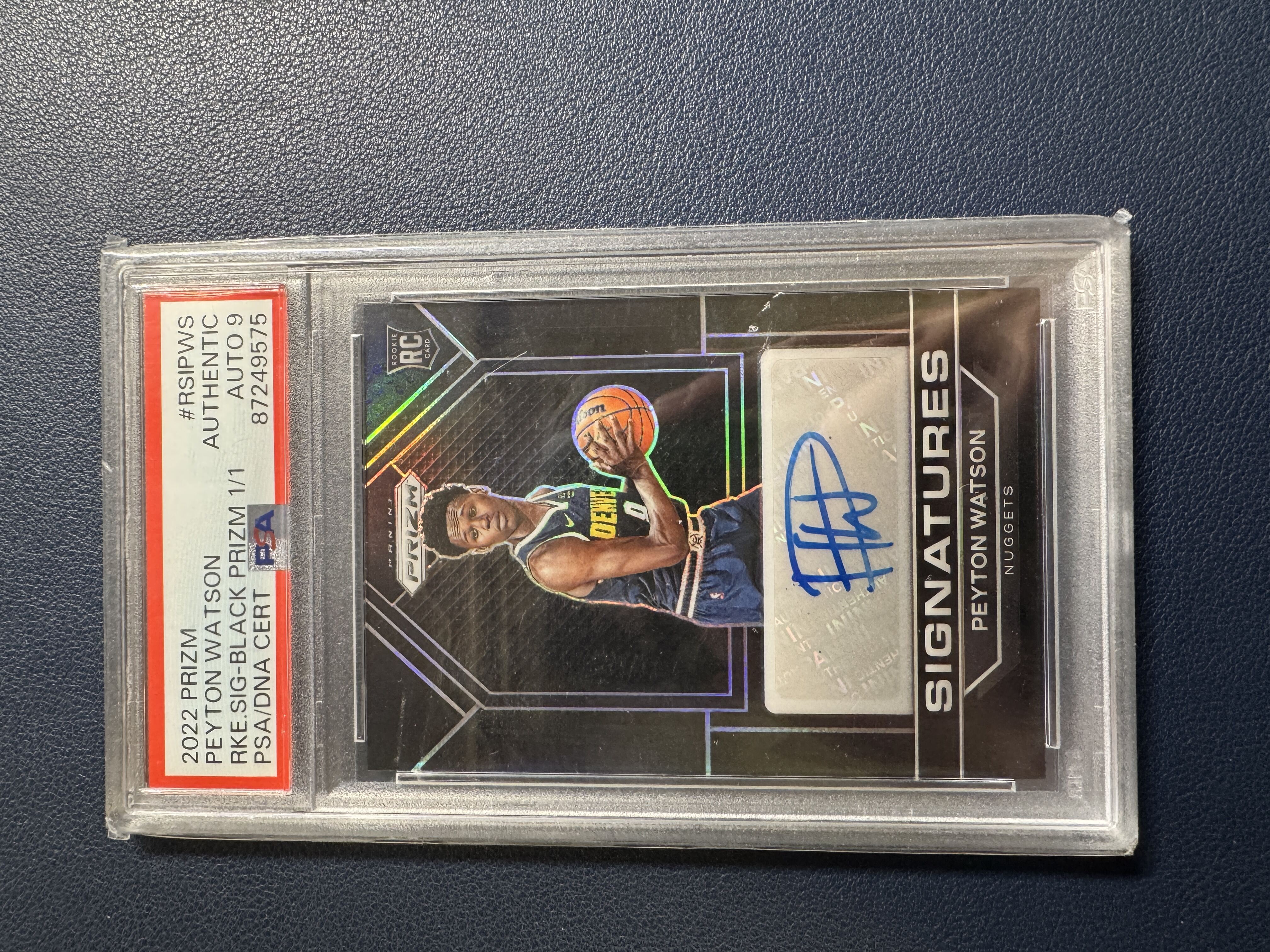 2022-23 Panini Prizm Peyton Watson RC 佩顿沃特森 新秀 Signatures 签字 黑折 1/1编 ...