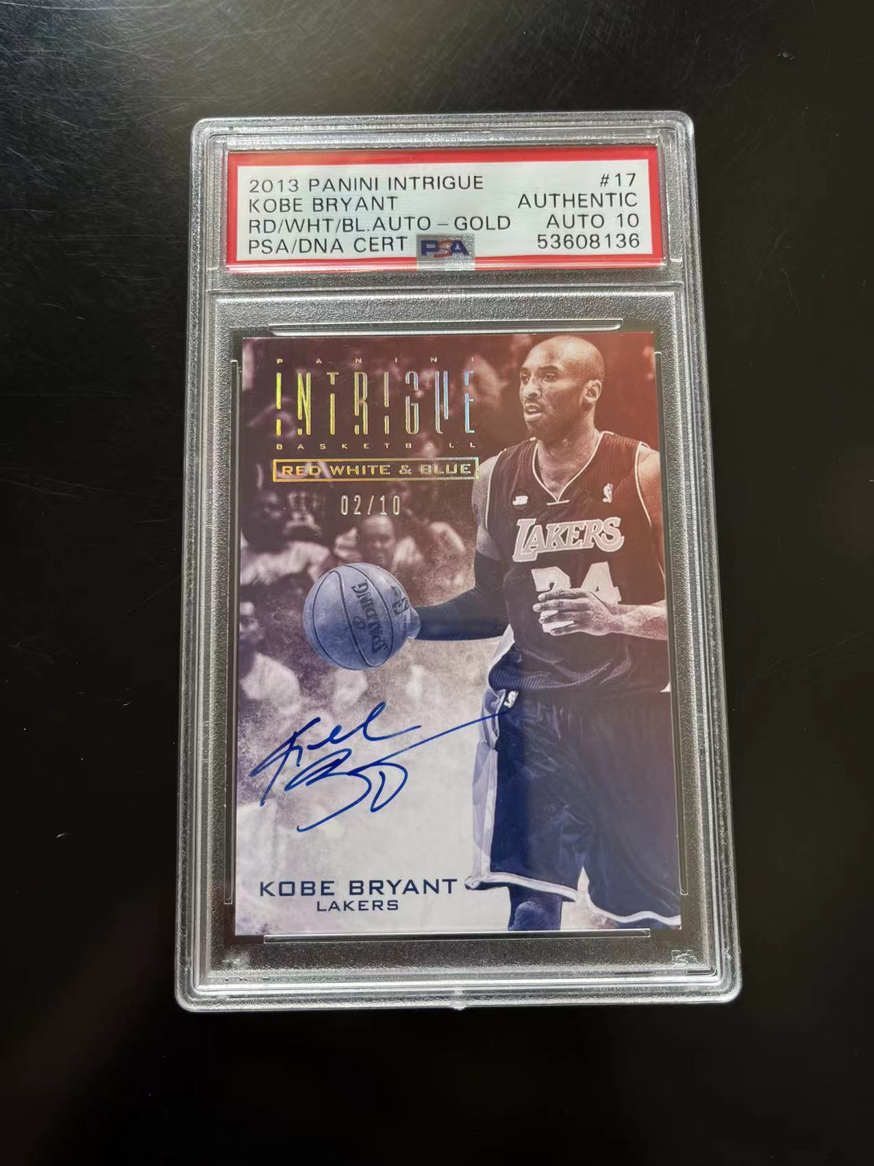 2013 INTRIGUE RED WHITE & BLUE KOBE BRYANT AUTO GOLD /10 科比 布莱恩特 10编 金版 ...