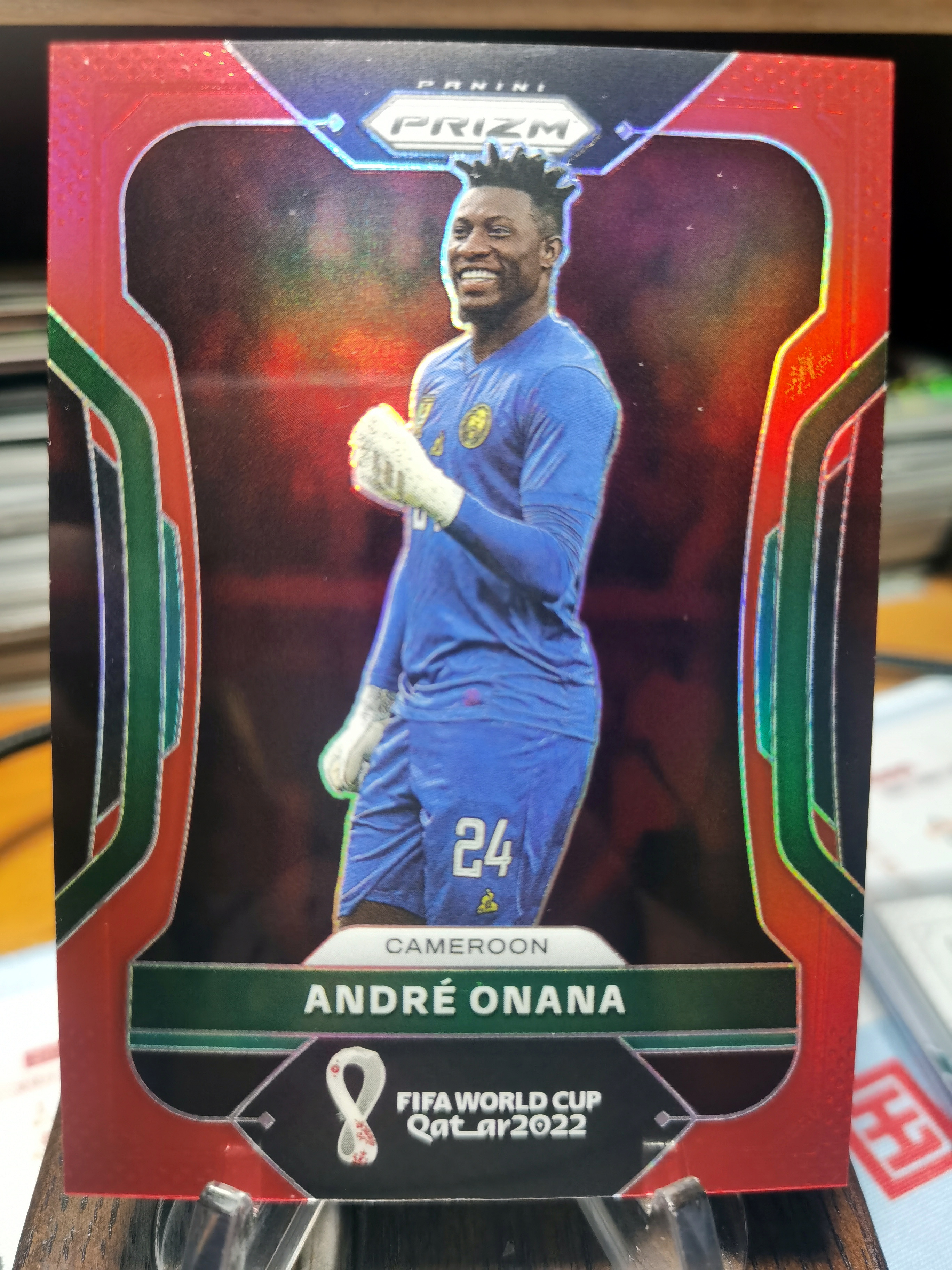 2022 Panini World Cup Prizm André Onana 世界杯Pz Prizm 喀麦隆 门将 奥纳纳 国米门神 红折 316/399编 卡淘