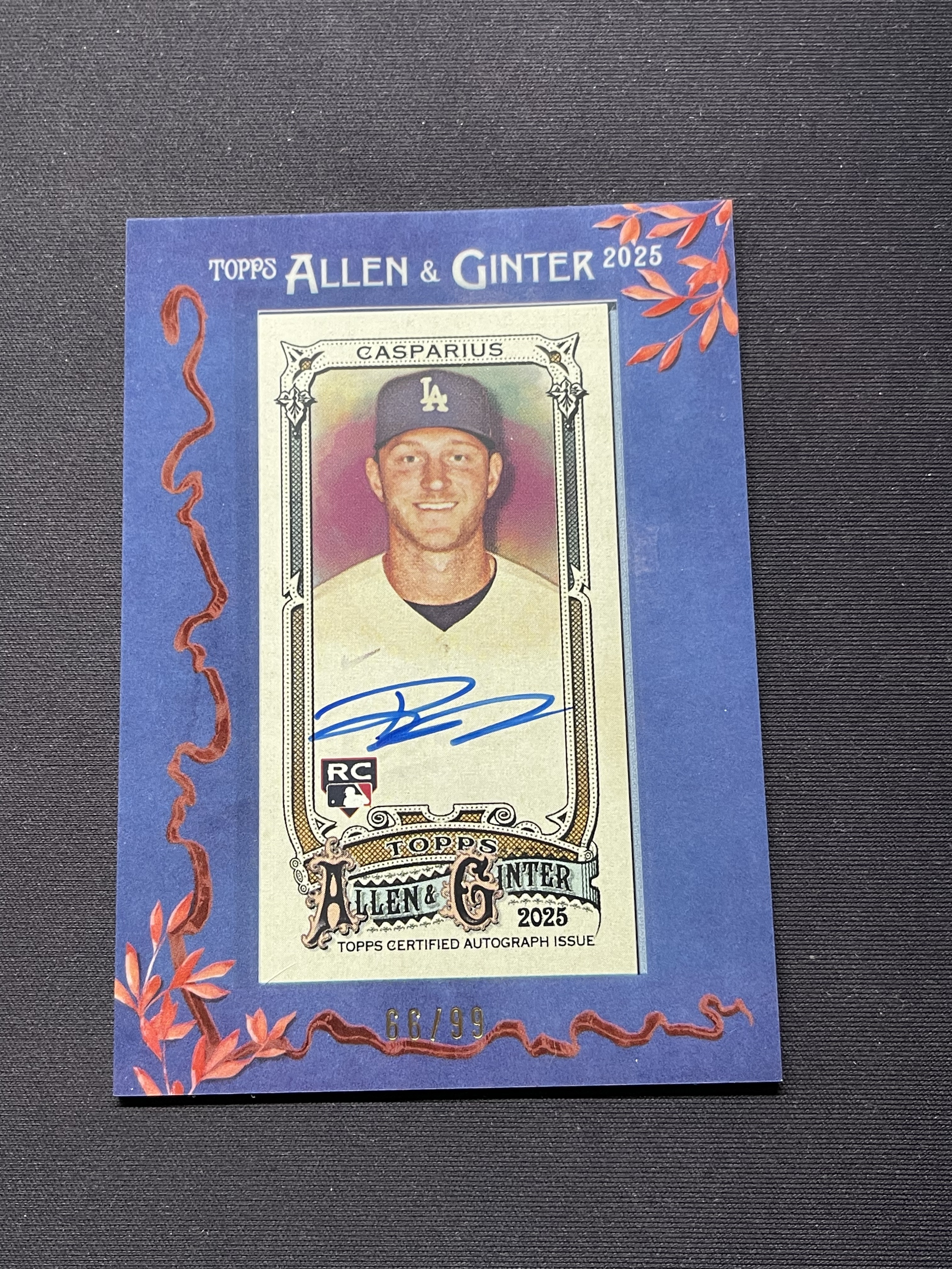 2025 Topps Allen & Ginter Ben Casparius RC 洛杉矶道奇 本·卡斯帕里乌斯 新秀 Mini 小卡 签字 ...
