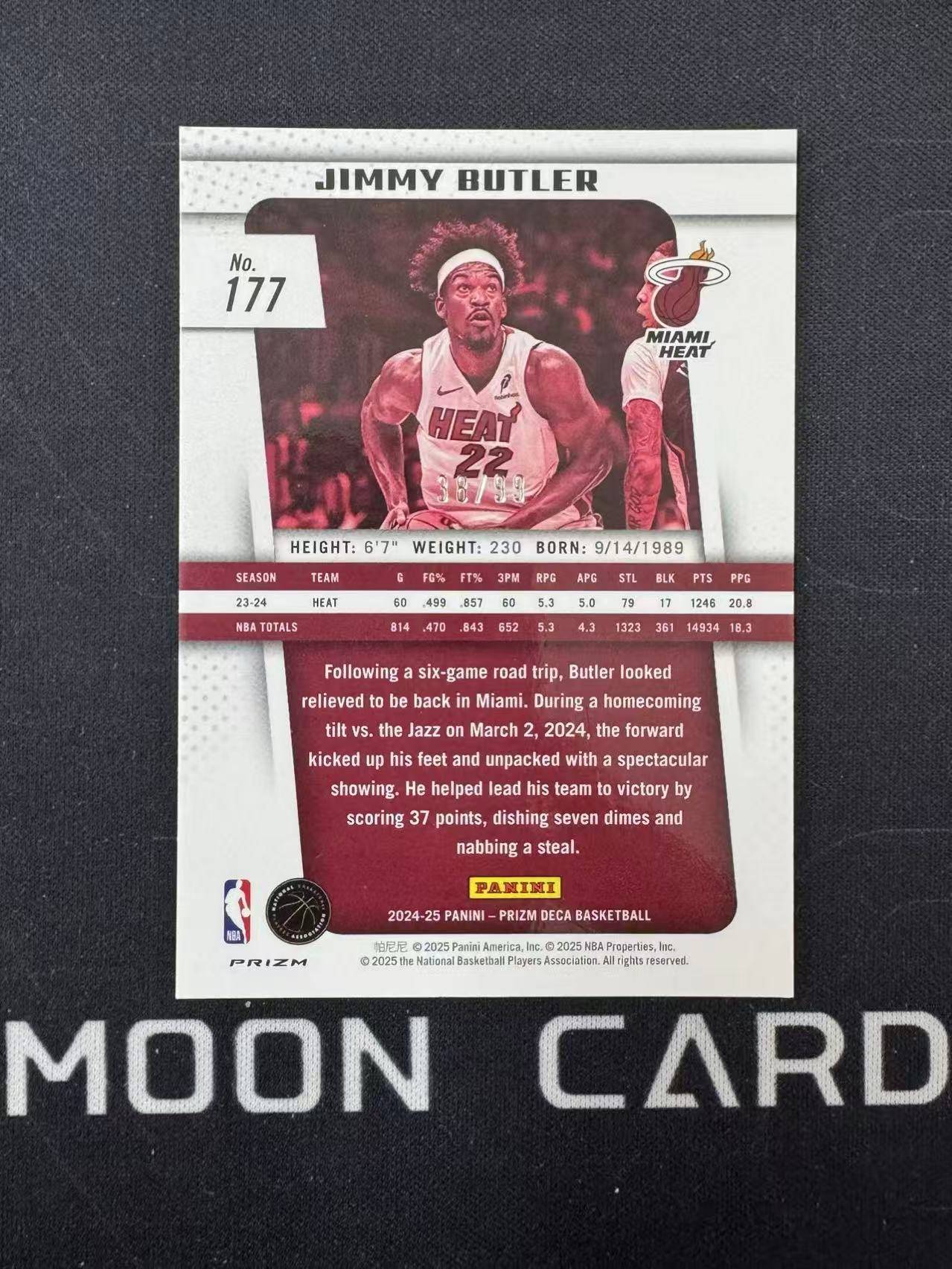 【梦卡拍卖】2024-25 Panini Prizm Deca 复古 jimmy butler 热火 吉米 巴特勒 JB /99编 紫折 收藏 ...