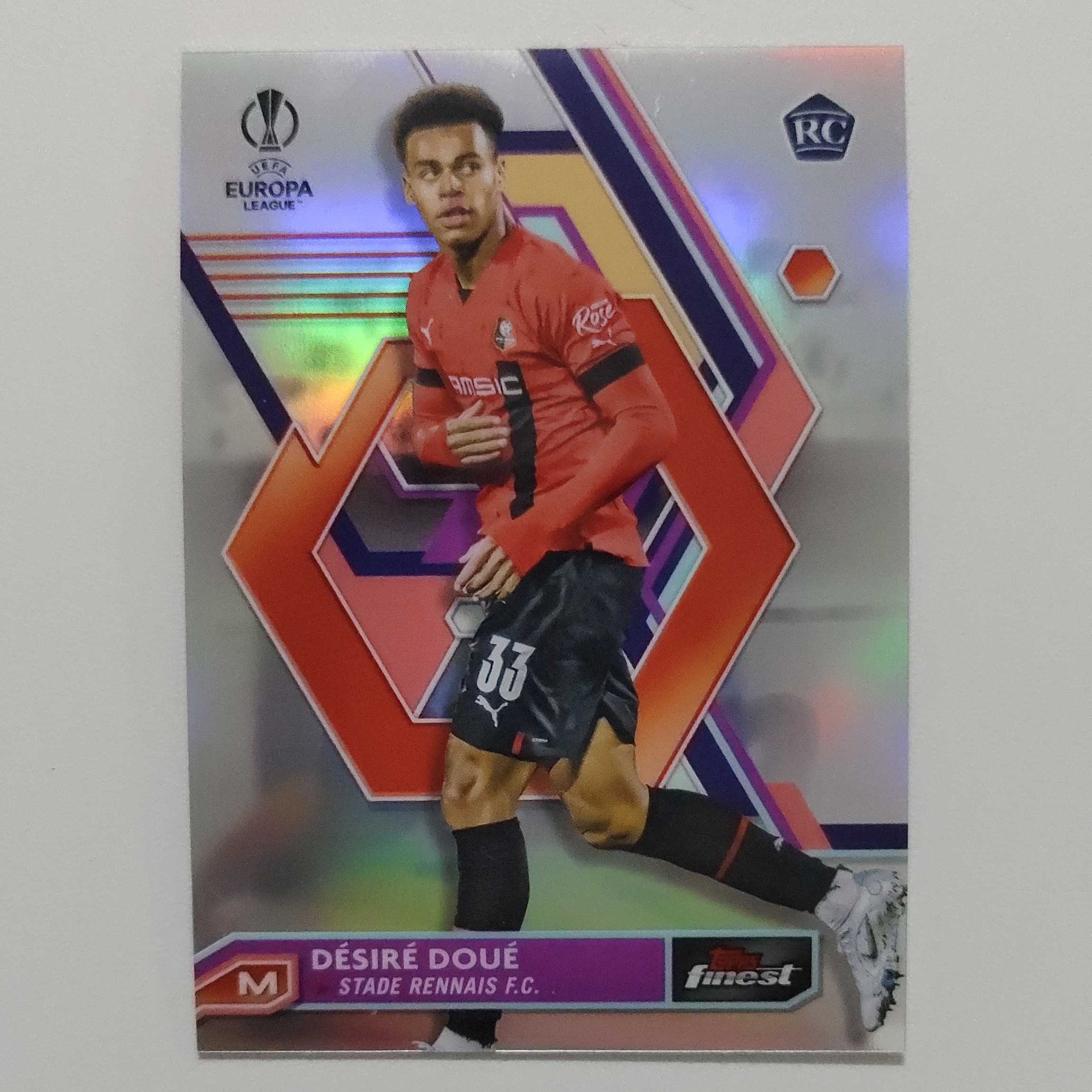2023 Topps Finest Désiré Doué RC 欧冠 雷恩 大巴黎 杜埃 新秀 银折 大热新秀 欧冠冠军 连进2球 未来可期 ...