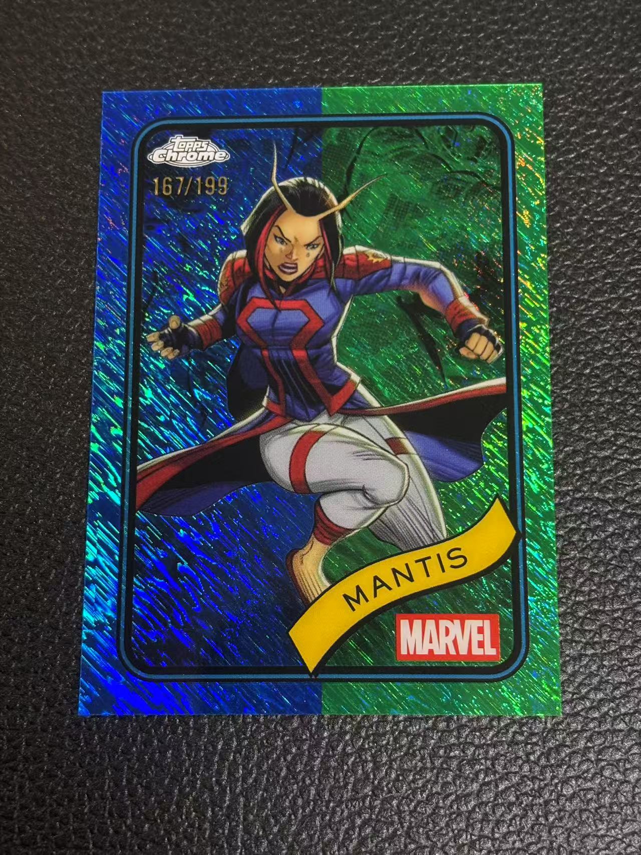 2025 Topps Marvel (MCU) Chrome Mantis 螳螂女 199编 蓝绿Shimmer折 漫威 瑕疵如图 ...