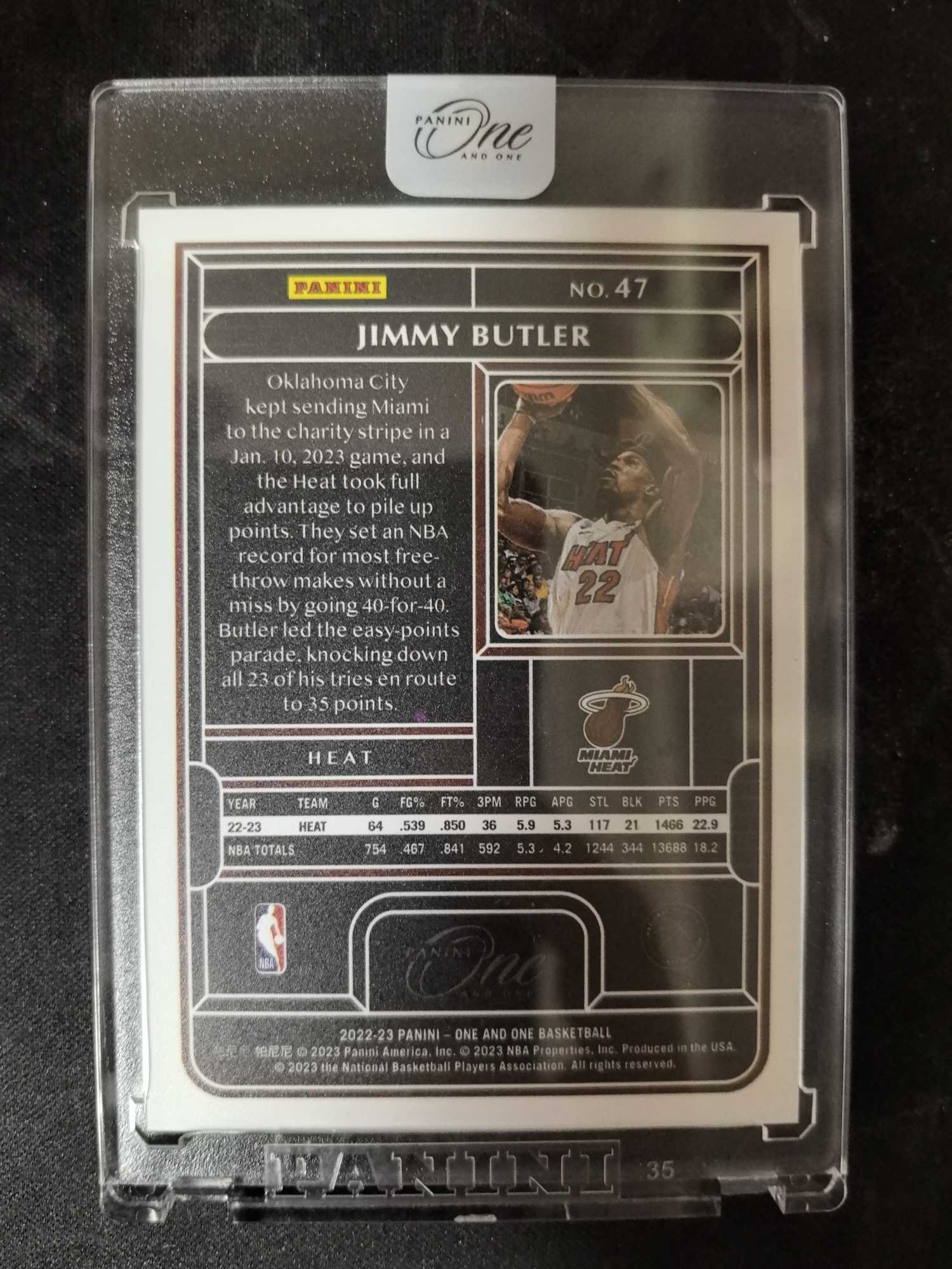 2022-23 Panini One and One Jimmy Butler one系列 热火 硬汉 吉米 巴特勒 01/10编 首编 金折 ...