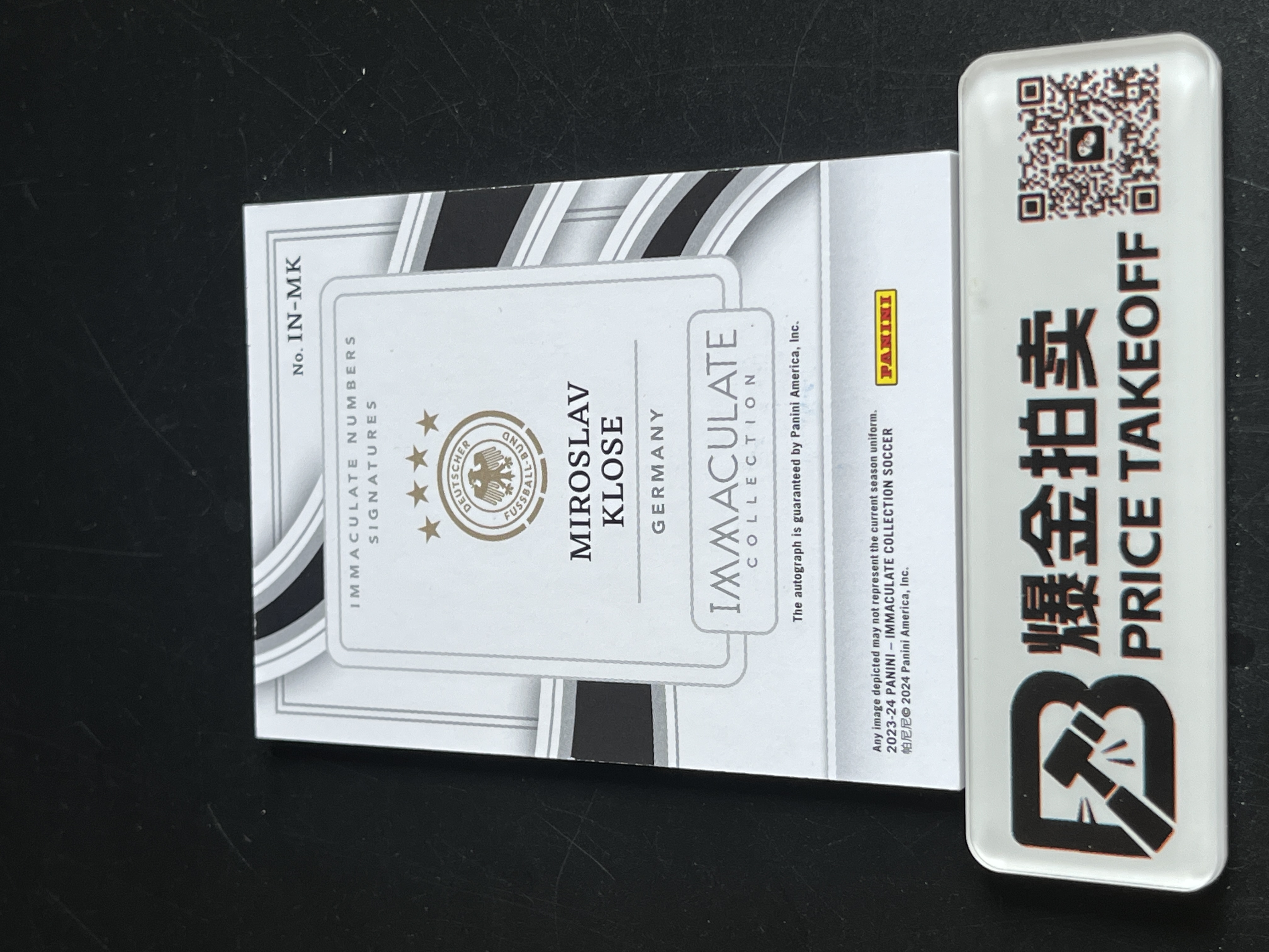 【爆金拍卖】ZT-P60 2023-24 Panini Immaculate 爱咪咪 Miroslav Klose 克洛泽 德国 99编 签字 球衣背号签 瑕疵如图 獨 卡淘