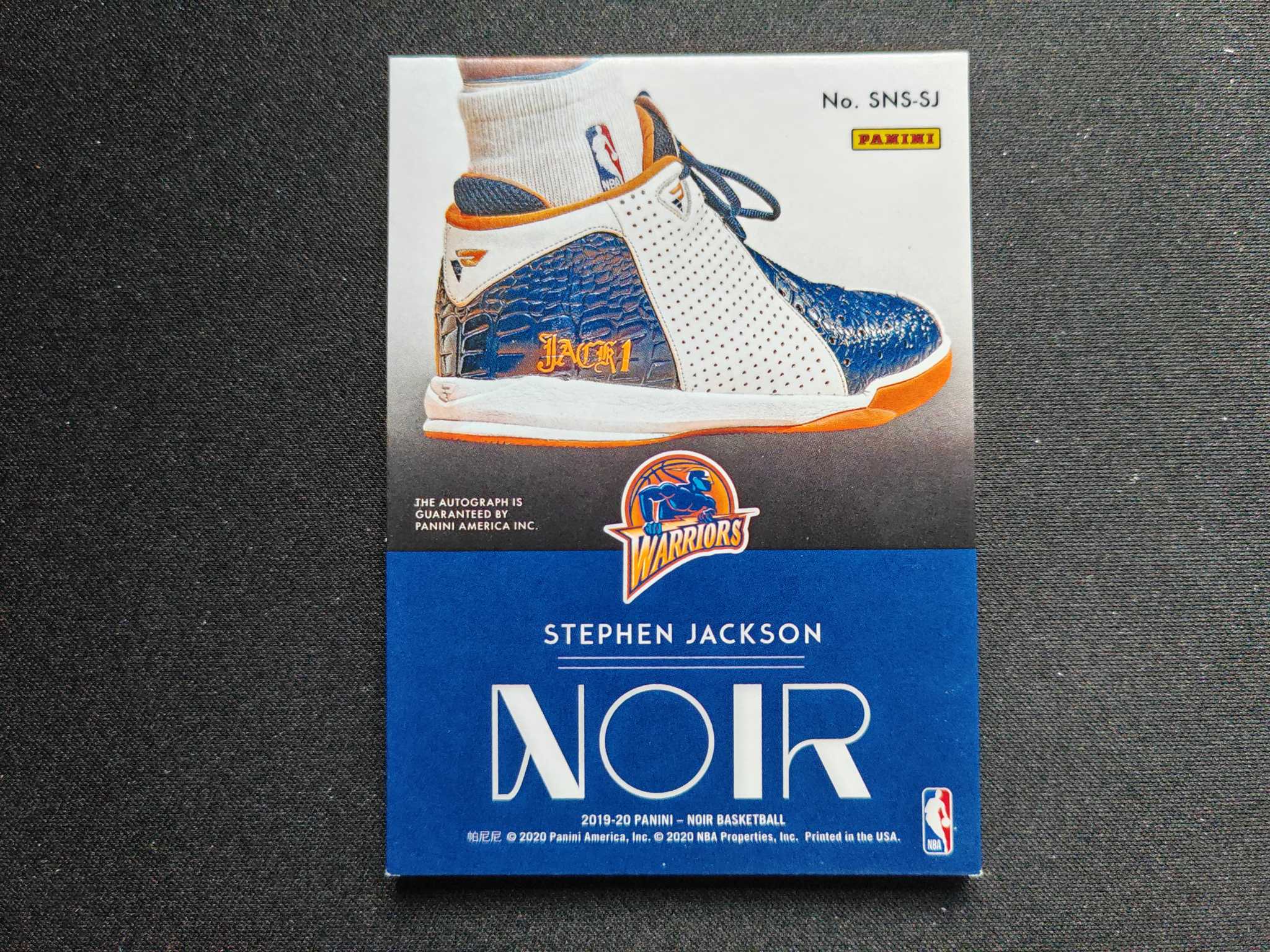 2019-20 Panini Noir Stephen Jackson SC球星卡 勇士 斯蒂芬杰克逊 鞋灯签 签字 卡签 镜面 系列博点 ...