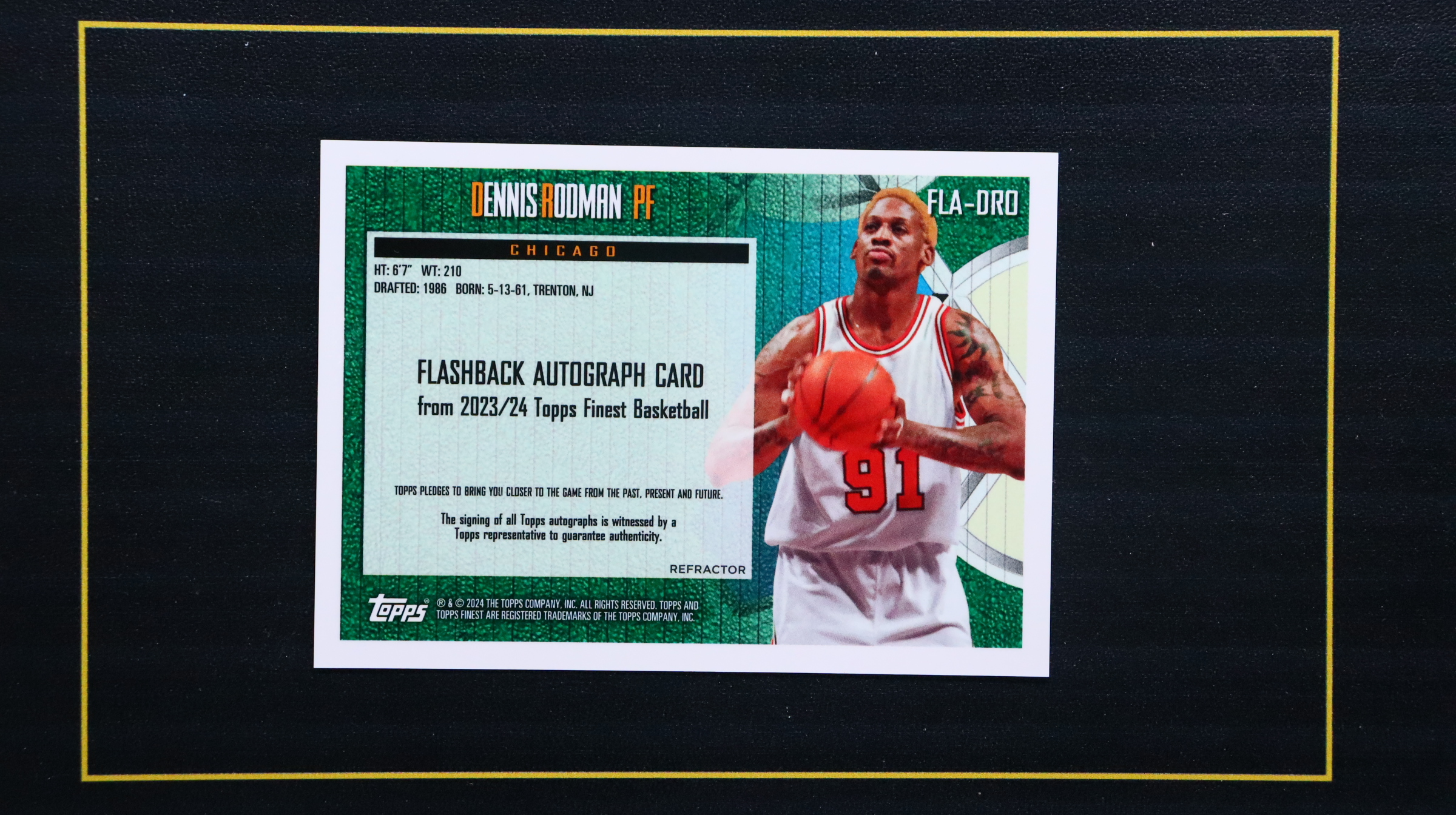 2024 Topps Finest Dennis Rodman 罗德曼 银折 复古 闪回签 签字【V129】101【超新星代卖】B 卡淘