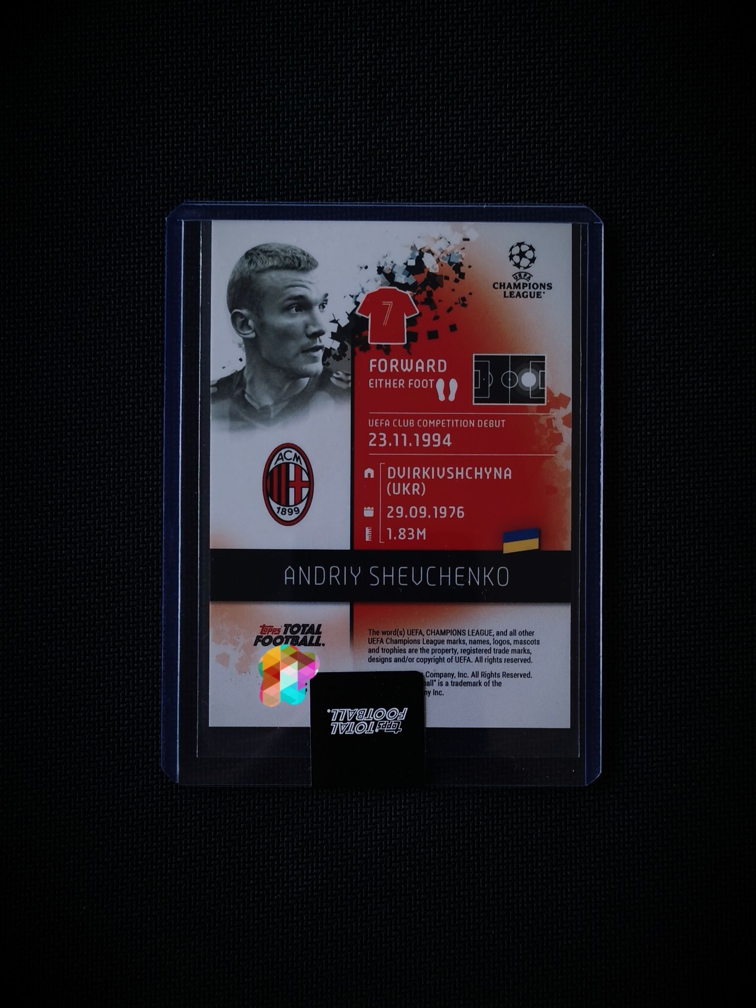 2024 Topps Total Football Andriy Shevchenko 舍甫琴科 Base 29/50编 蓝平行 AC米兰 ...