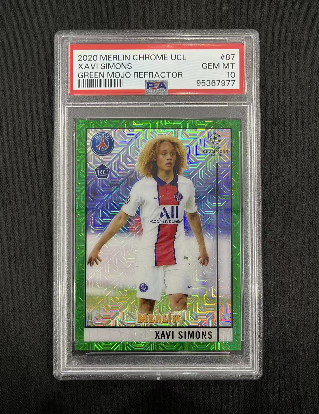 【长安代卖 截标预付80%】2020-21 Topps Merlin 欧战梅林 巴黎圣日耳曼 新秀RC Xavi Simons 哈维西蒙斯 ...