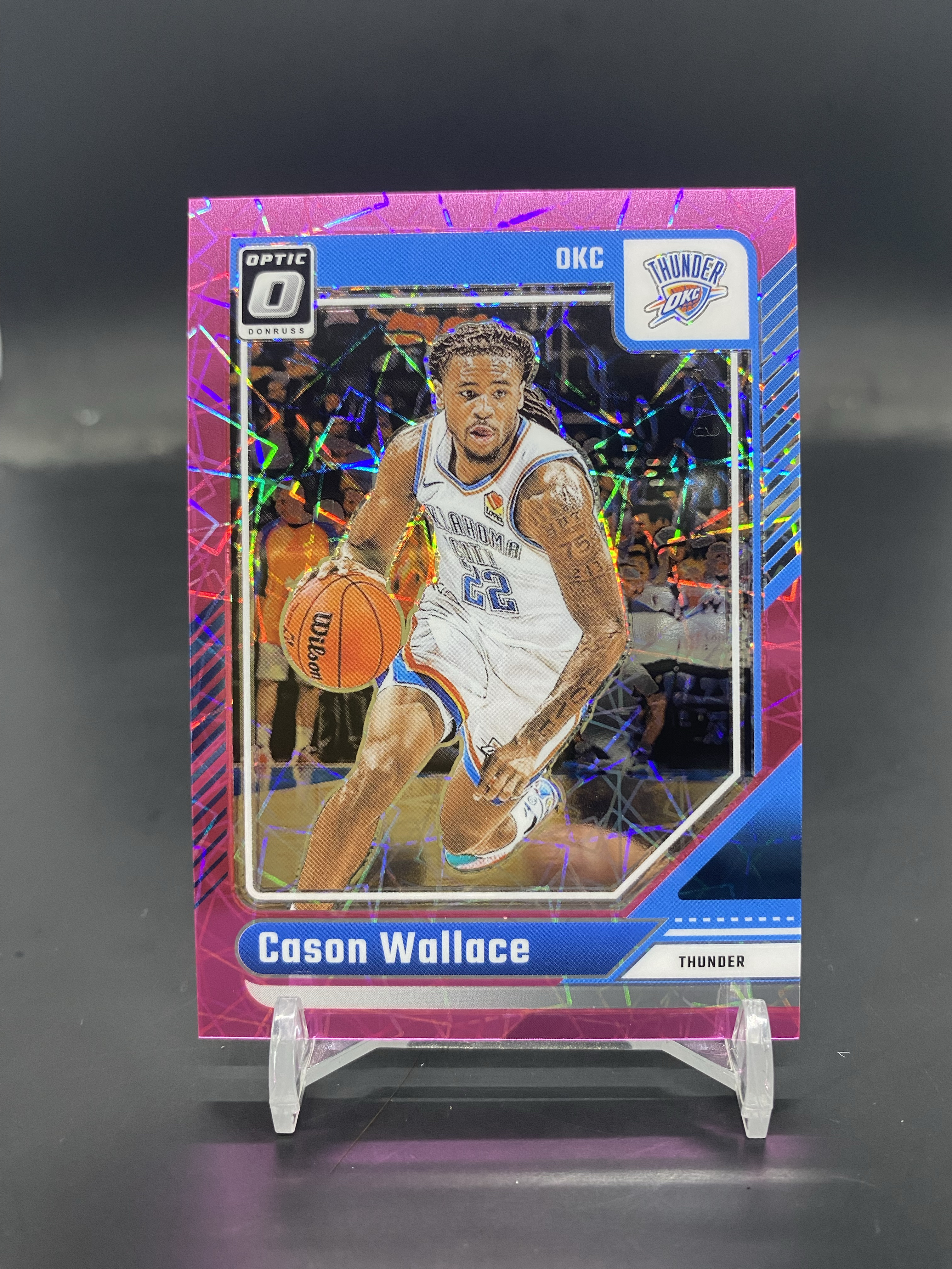2024-25 Panini Optic Cason Wallace 雷霆 卡森 凯森 华莱士 03/79编 粉镭射折 折射 卡品如图AC ...